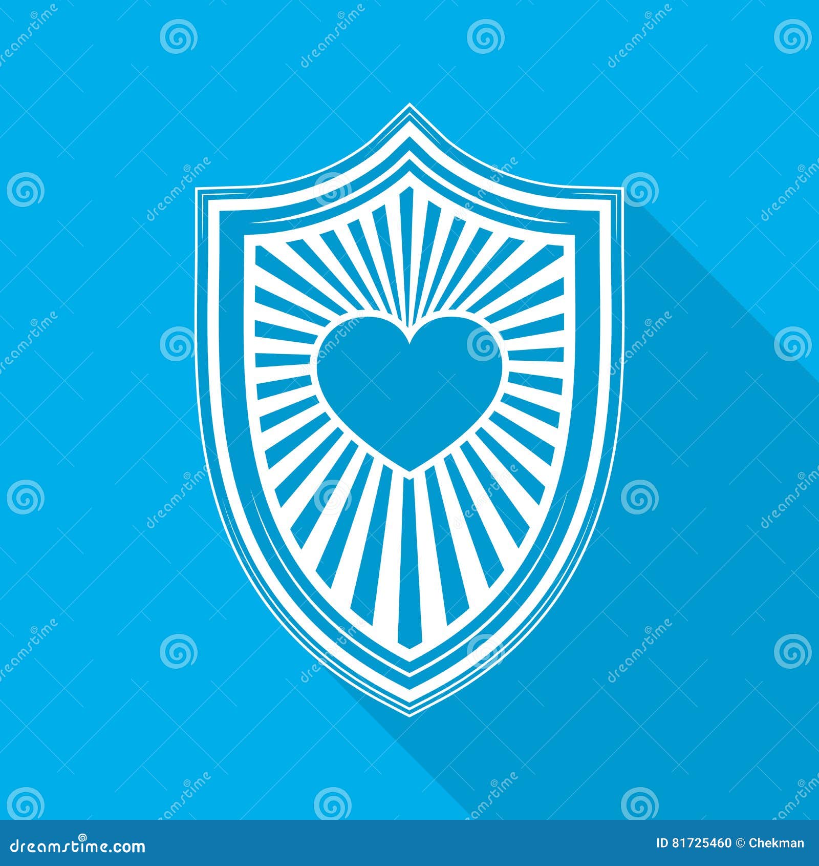 Shield with Heart Symbol. Vector Illustration. Stock Illustration ...