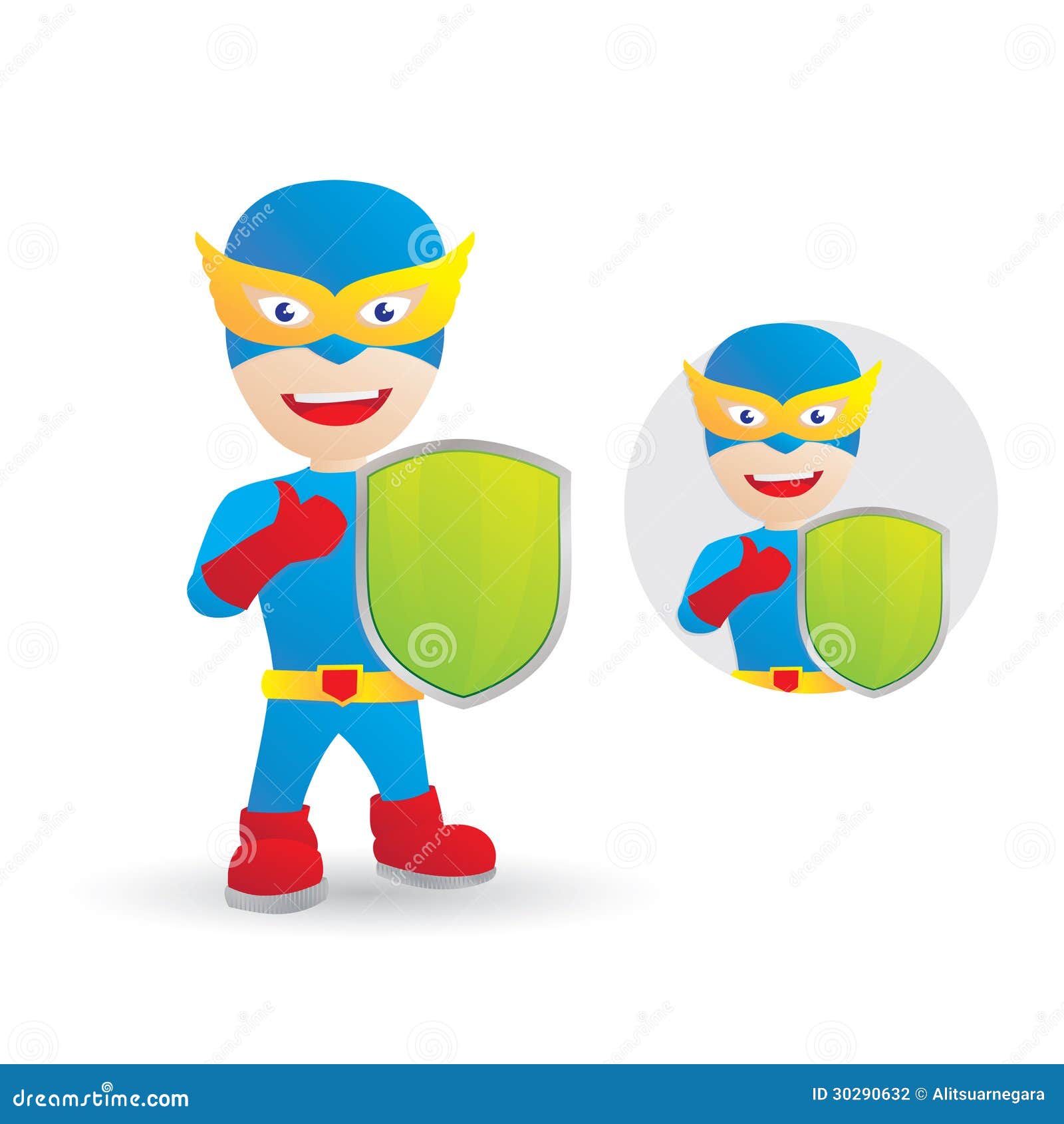 Shield hero stock vector. Illustration of green, circle - 30290632