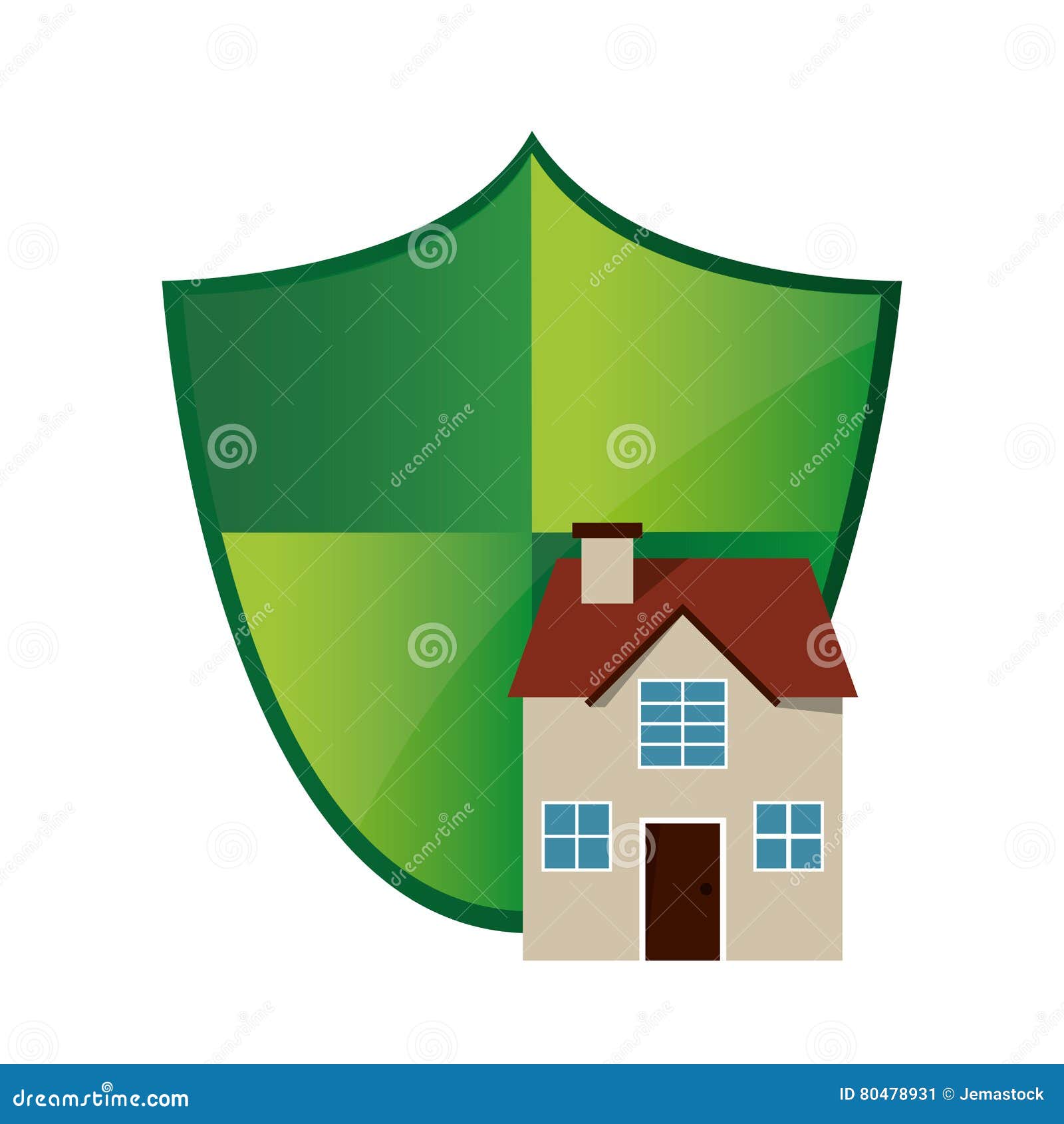 Shield and house icon stock vector. Illustration of element - 80478931