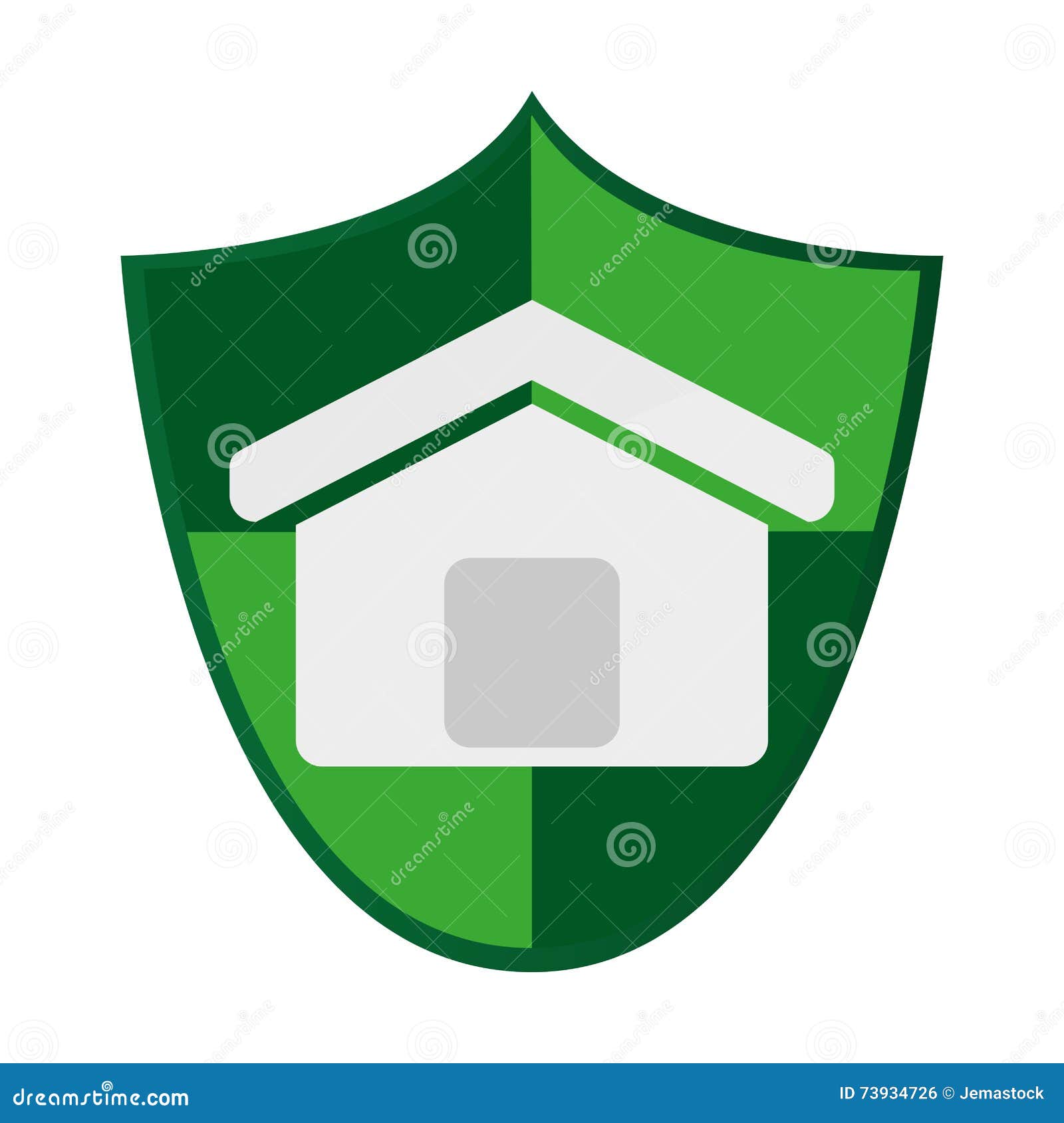 Shield with house icon stock illustration. Illustration of safety ...