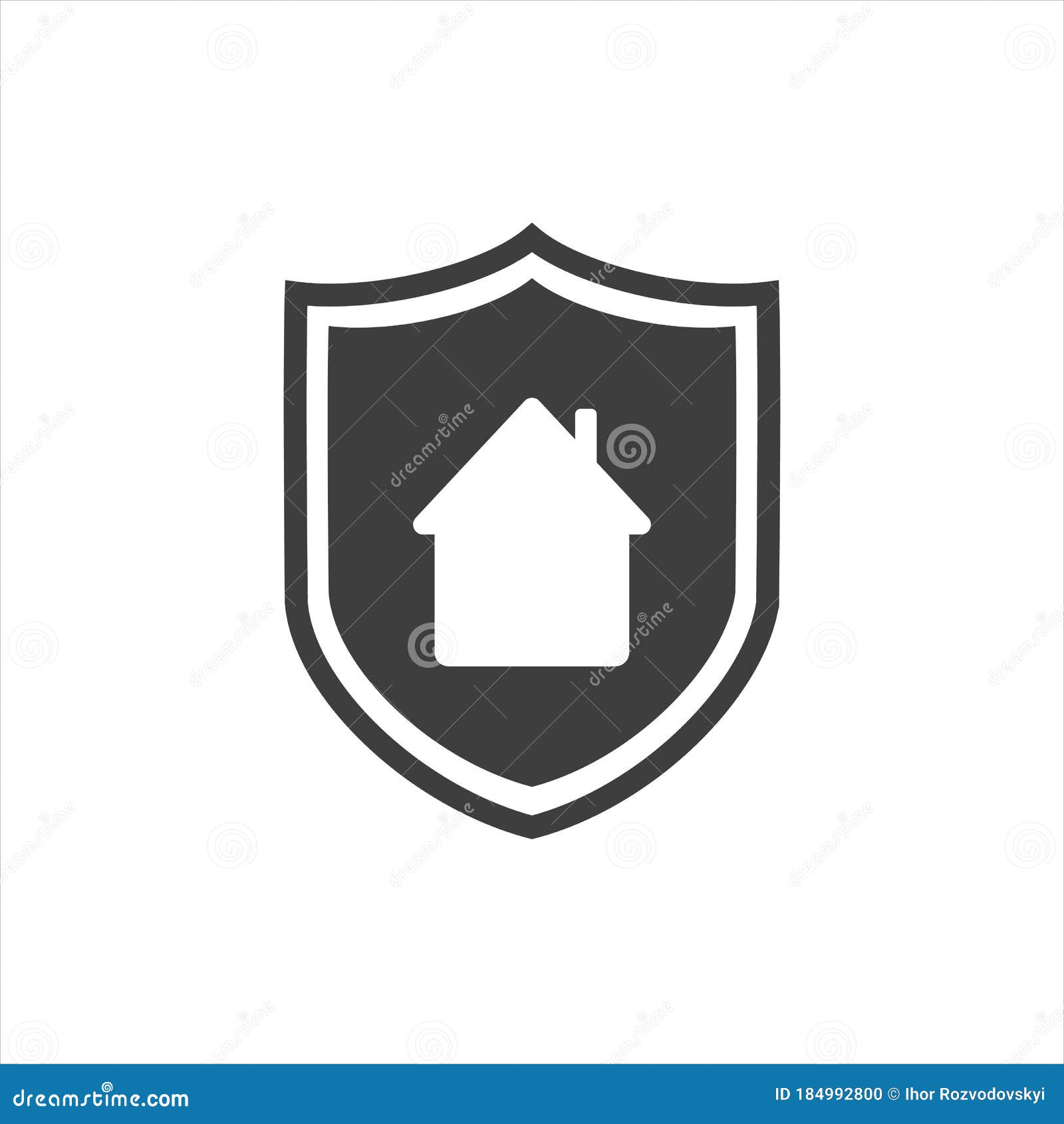 Shield and House Logo on a White Background. EPS10 Stock Illustration ...