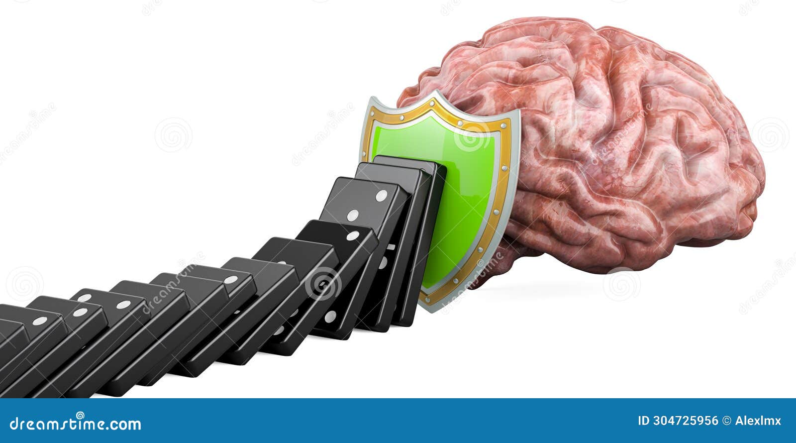 Shield before Human Brain, Stop Domino Effect. Protect of Brain ...