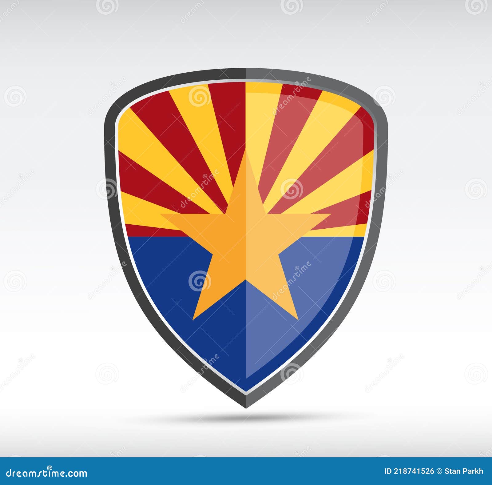 Shield Icon with Arizona State Flag Stock Vector - Illustration of ...