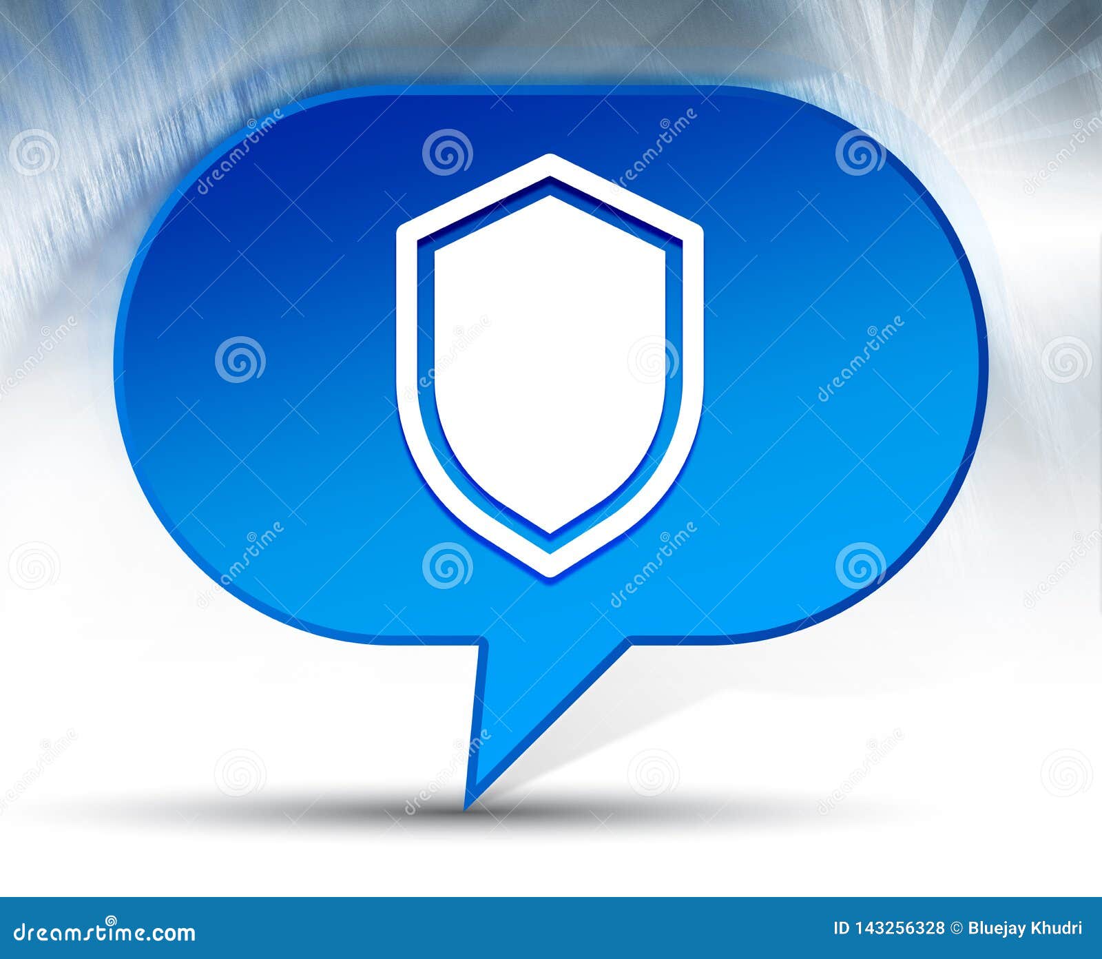 Shield Icon Blue Bubble Background Stock Illustration - Illustration of ...