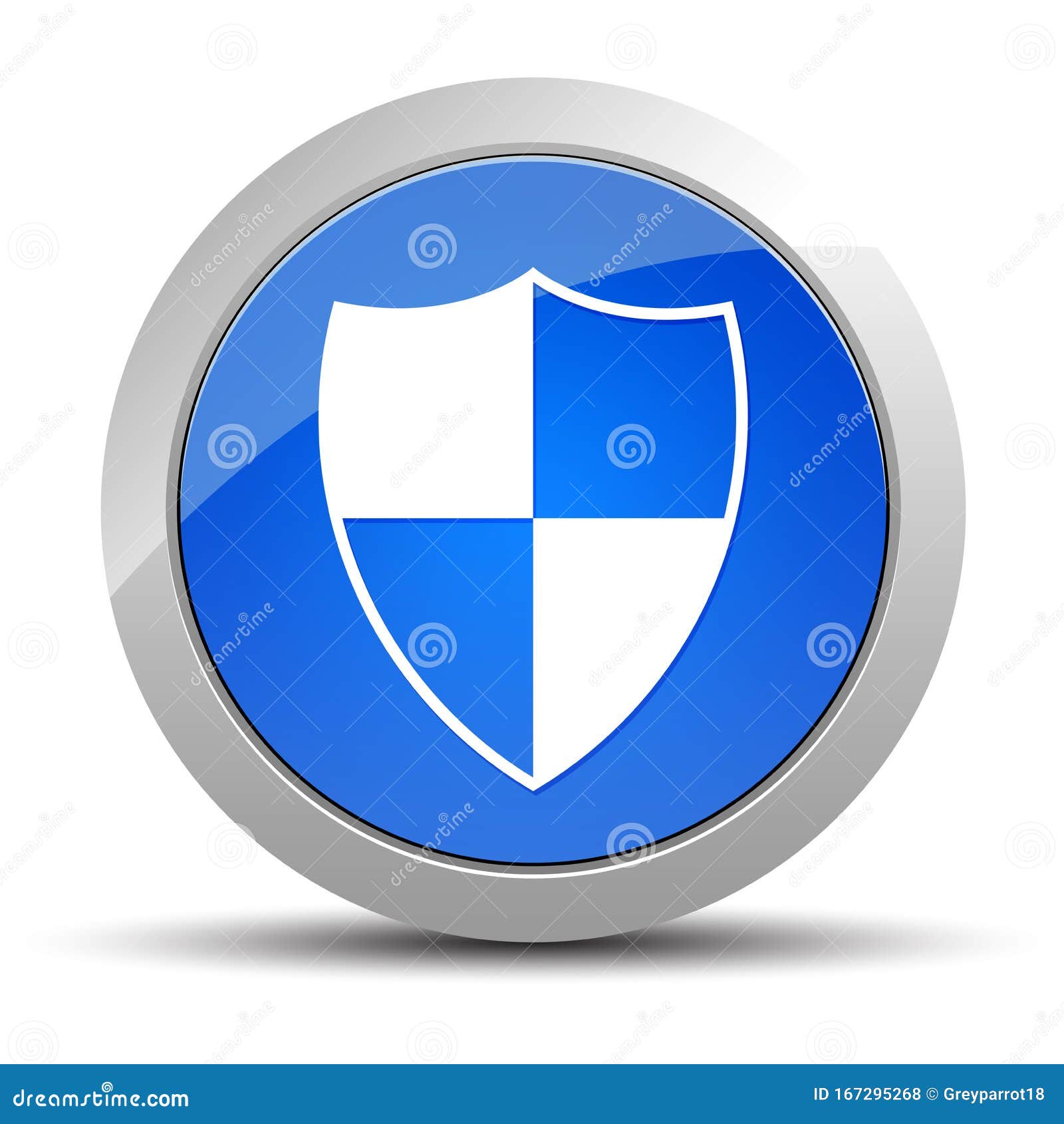 Shield Icon Blue Round Button Illustration Stock Illustration ...