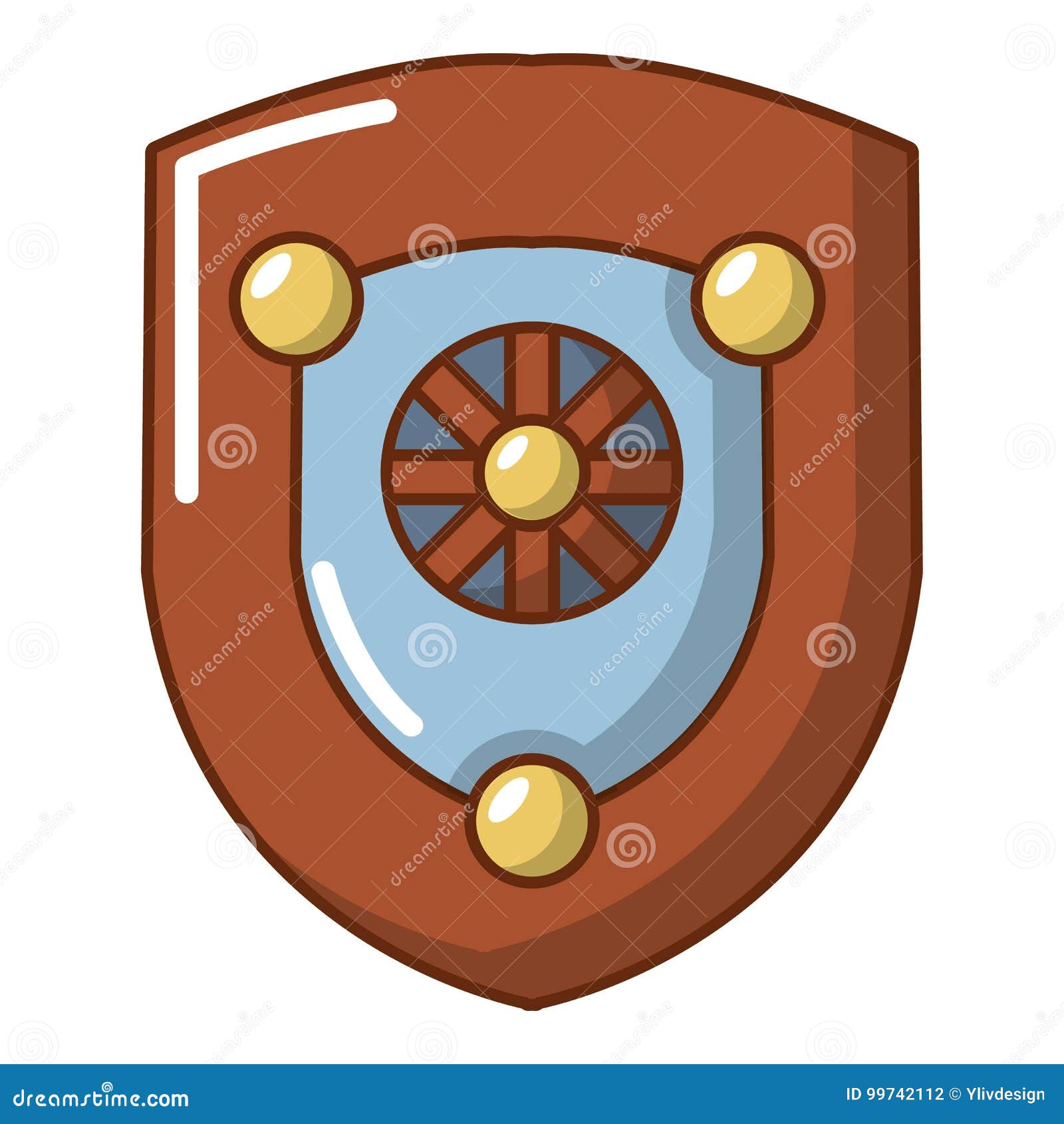 Shield icon, cartoon style stock vector. Illustration of medieval ...