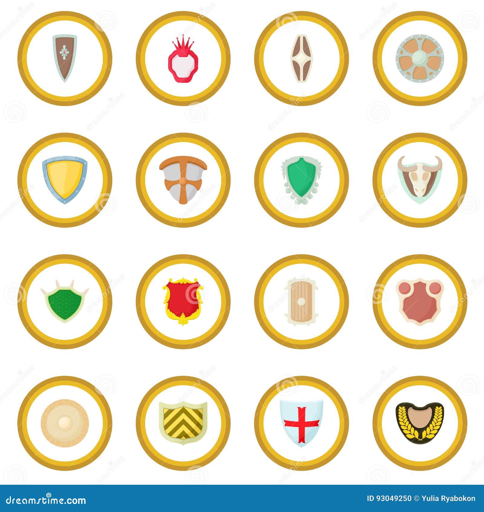 Shield icon circle stock vector. Illustration of isolated - 93049250