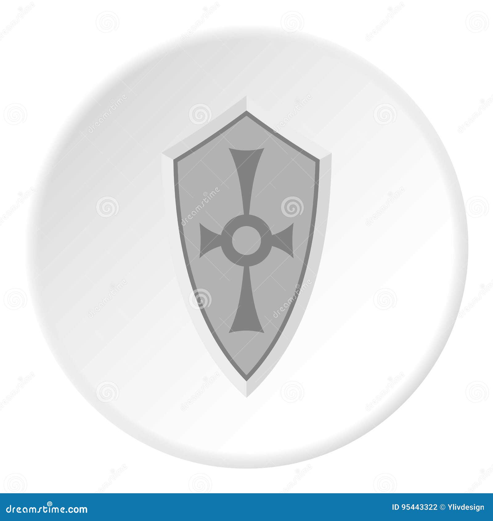 Shield icon circle stock vector. Illustration of drawing - 95443322