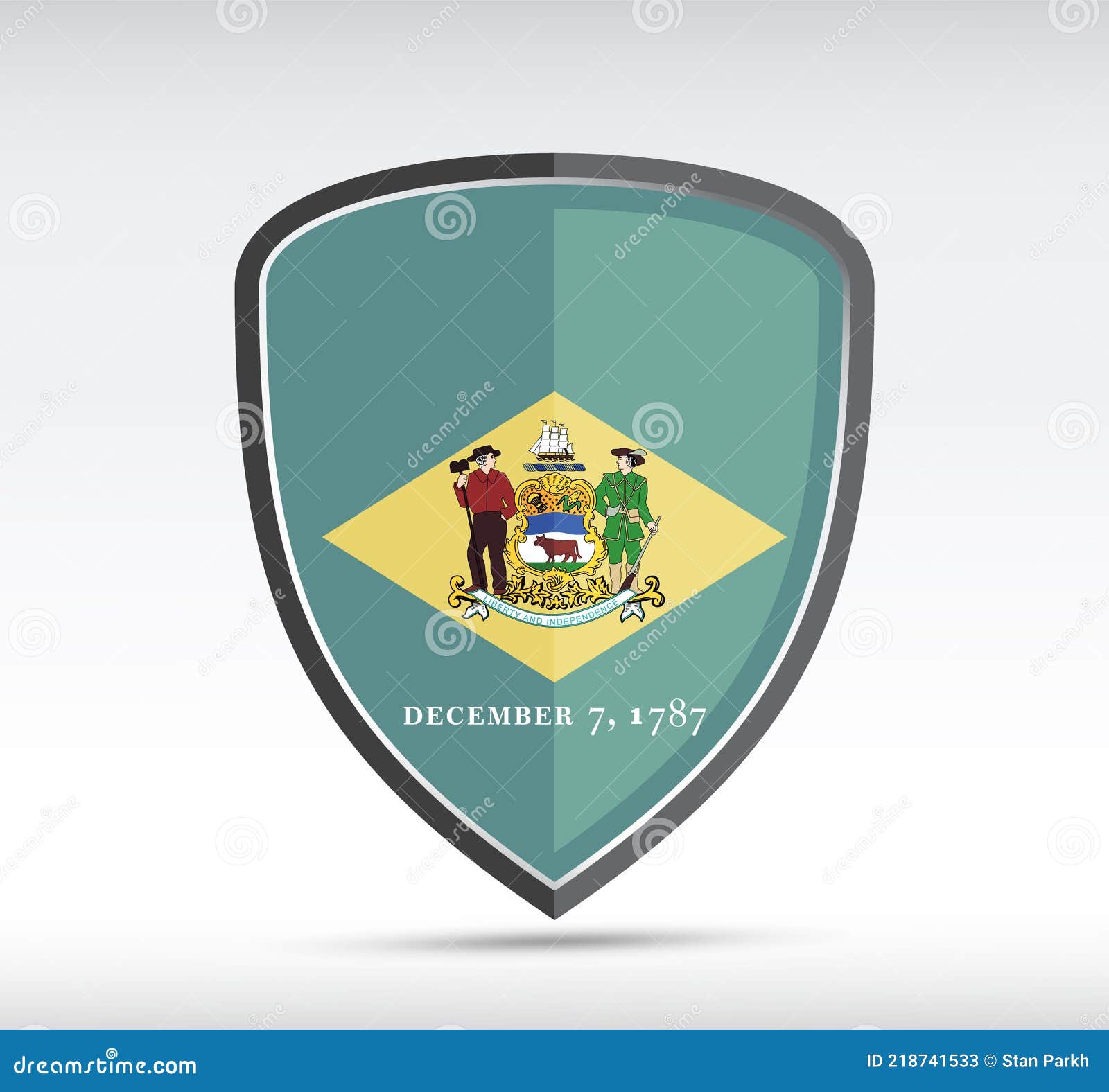 Shield Icon with Delaware State Flag Stock Vector - Illustration of ...