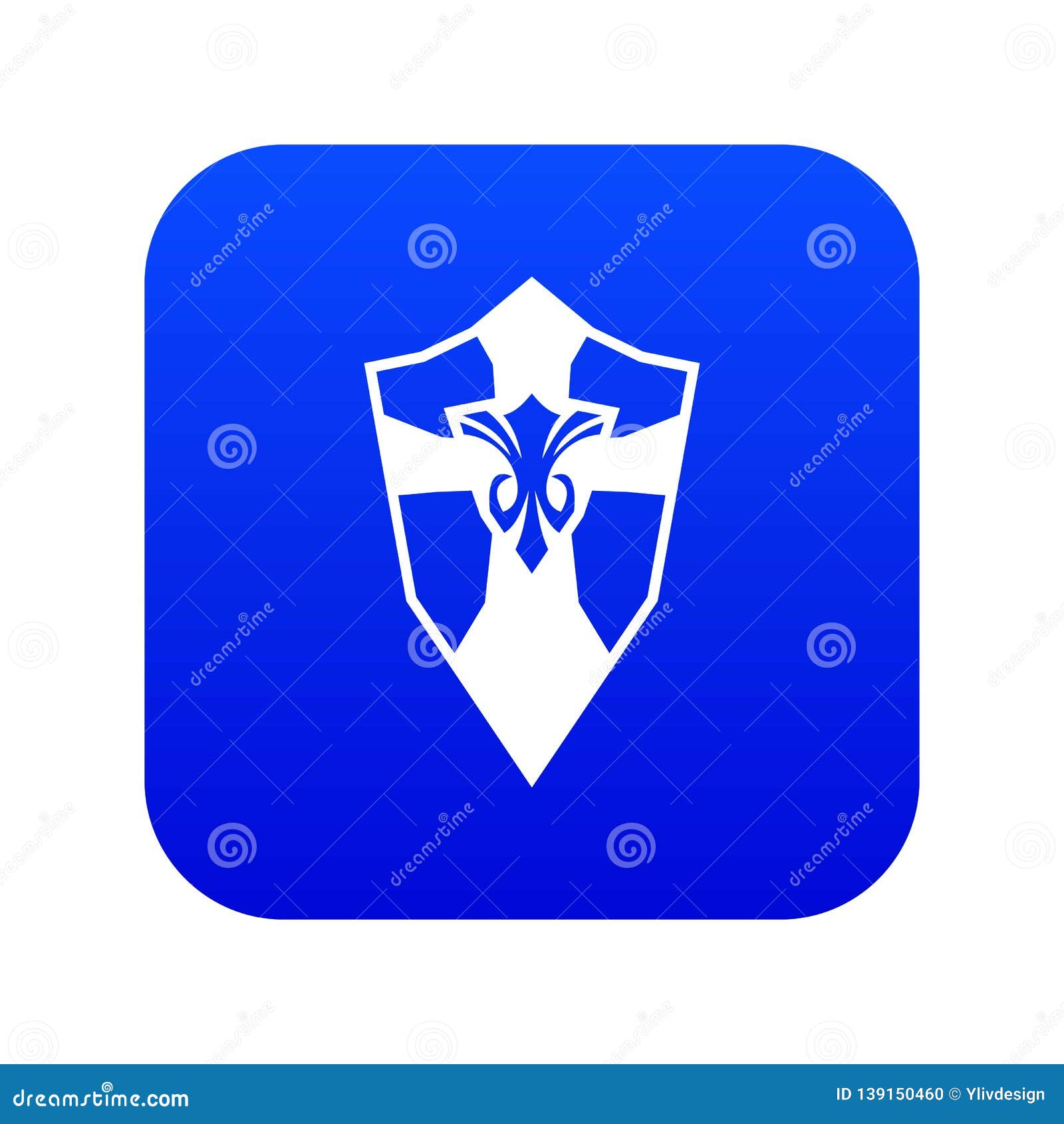 Shield icon digital blue stock vector. Illustration of design - 139150460