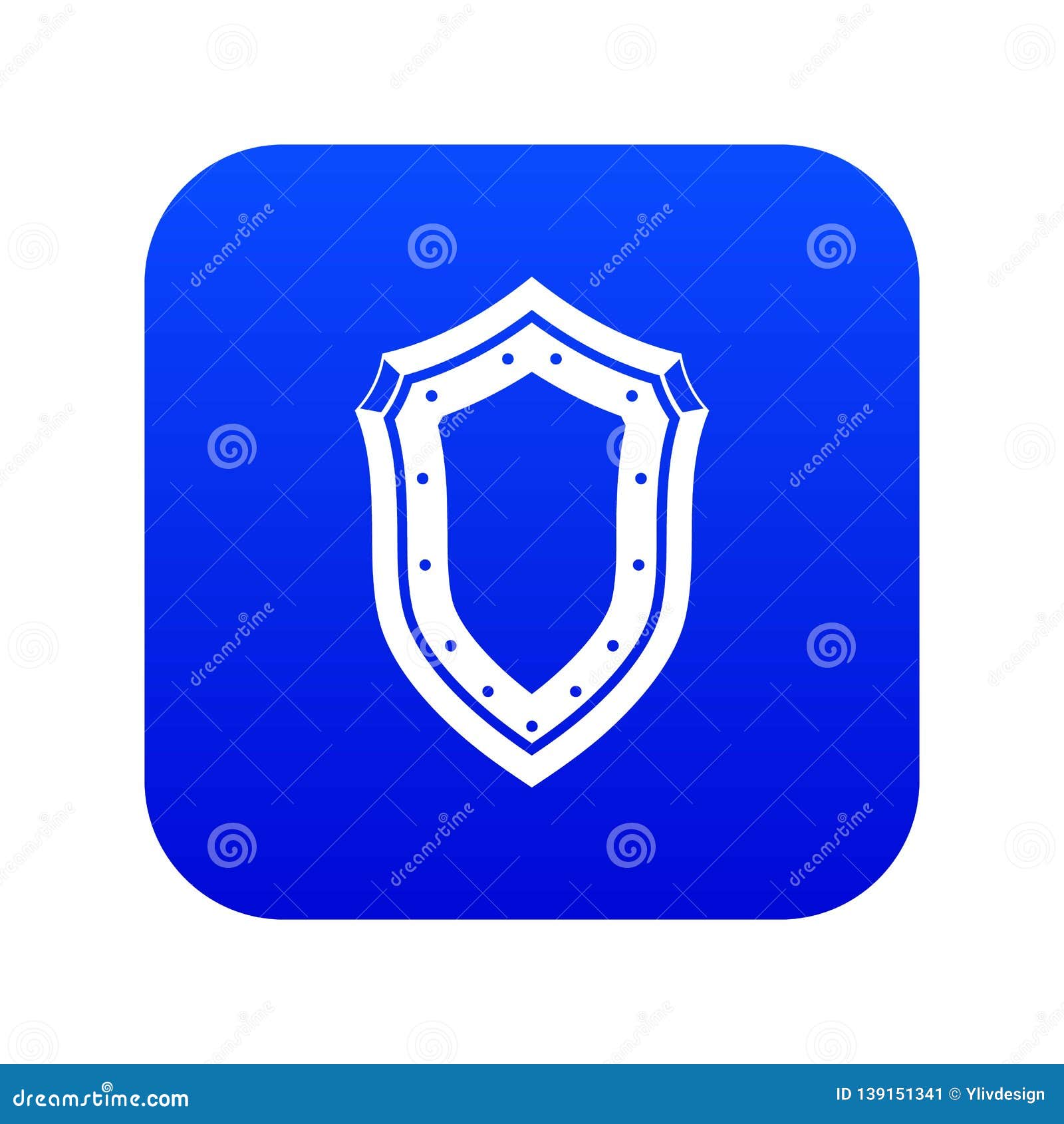 Shield icon digital blue stock vector. Illustration of coat - 139151341