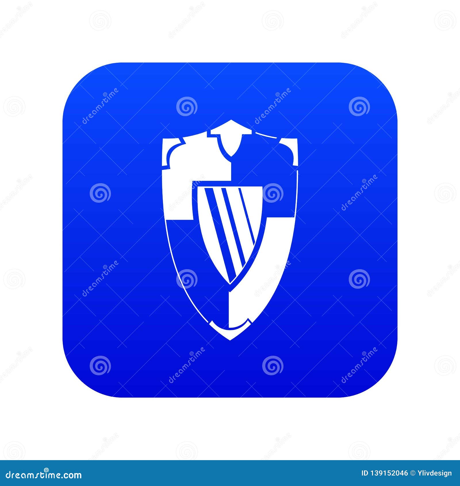 Shield icon digital blue stock vector. Illustration of frame - 139152046