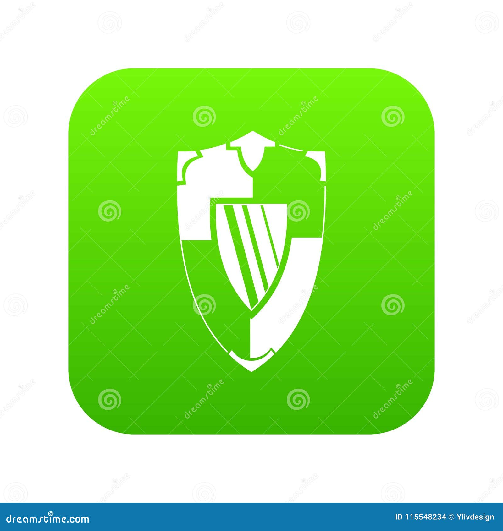Shield icon digital green stock vector. Illustration of graphic - 115548234