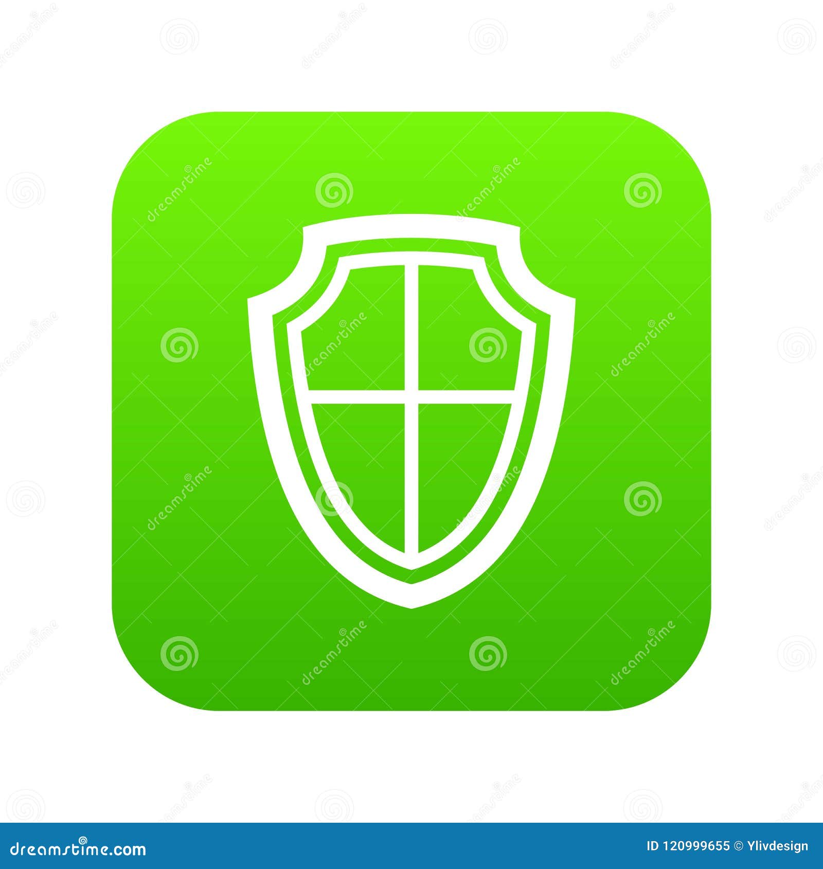 Shield icon digital green stock vector. Illustration of metal - 120999655