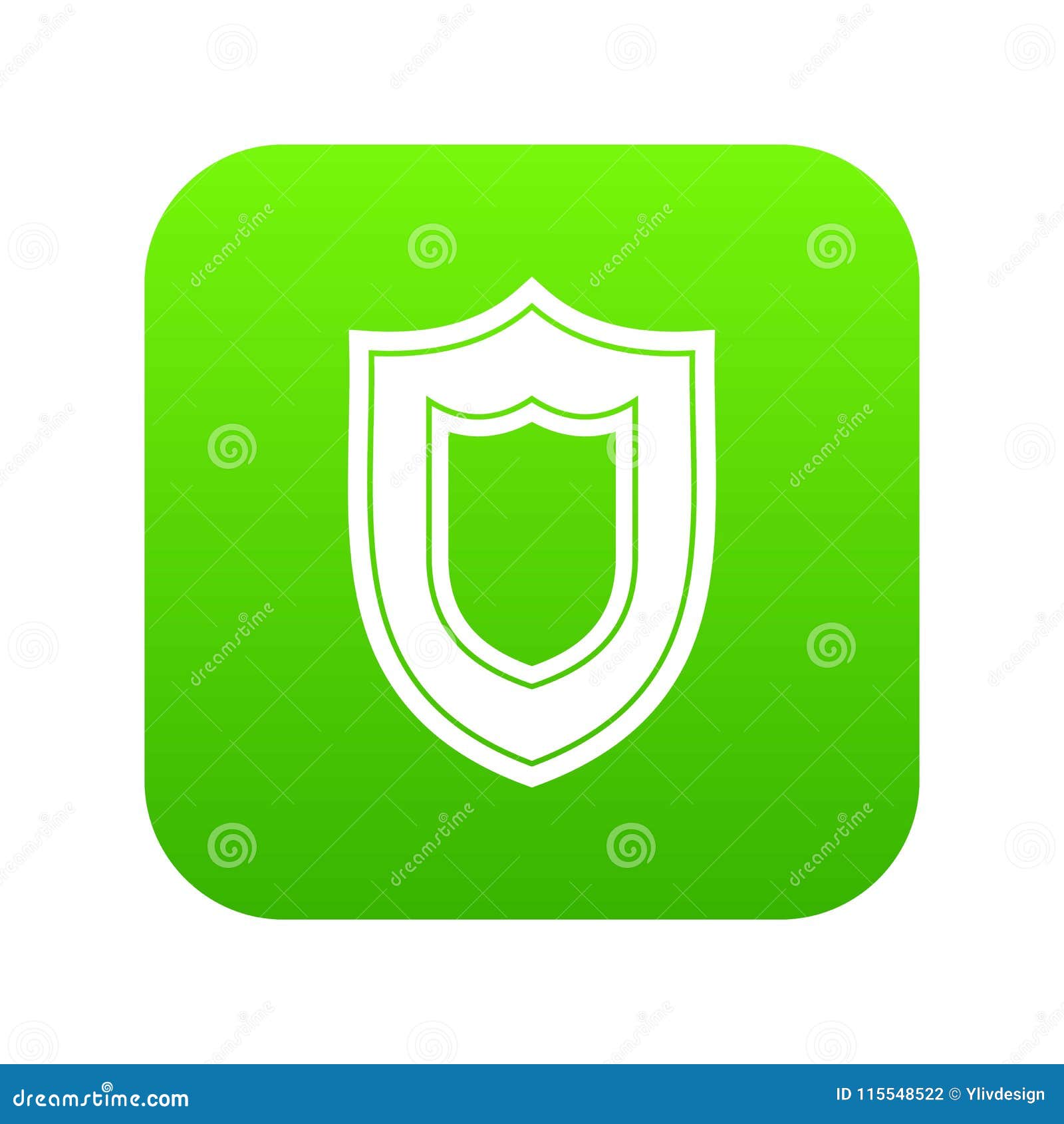Shield icon digital green stock vector. Illustration of modern - 115548522