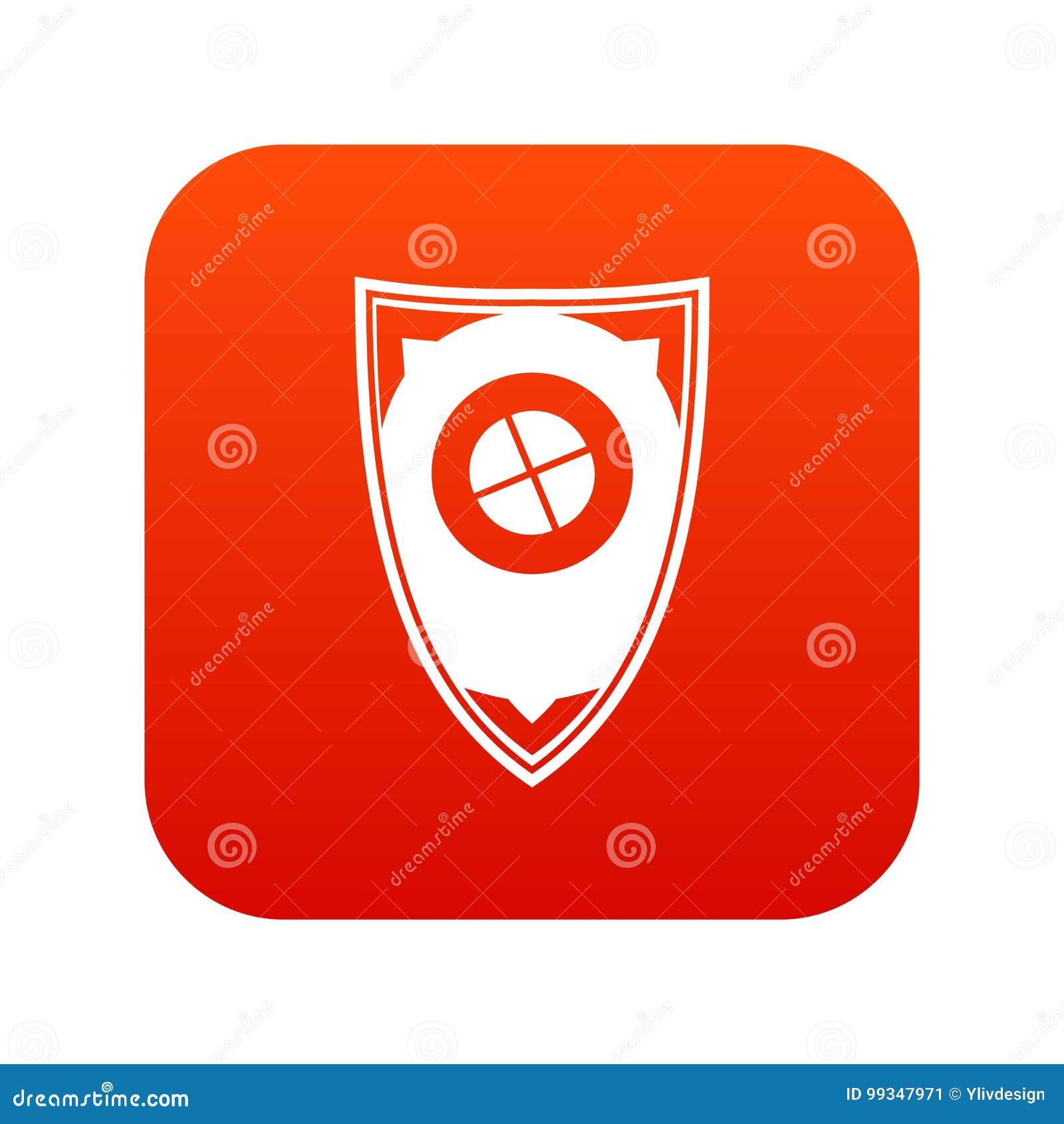Shield icon digital red stock vector. Illustration of guard - 99347971