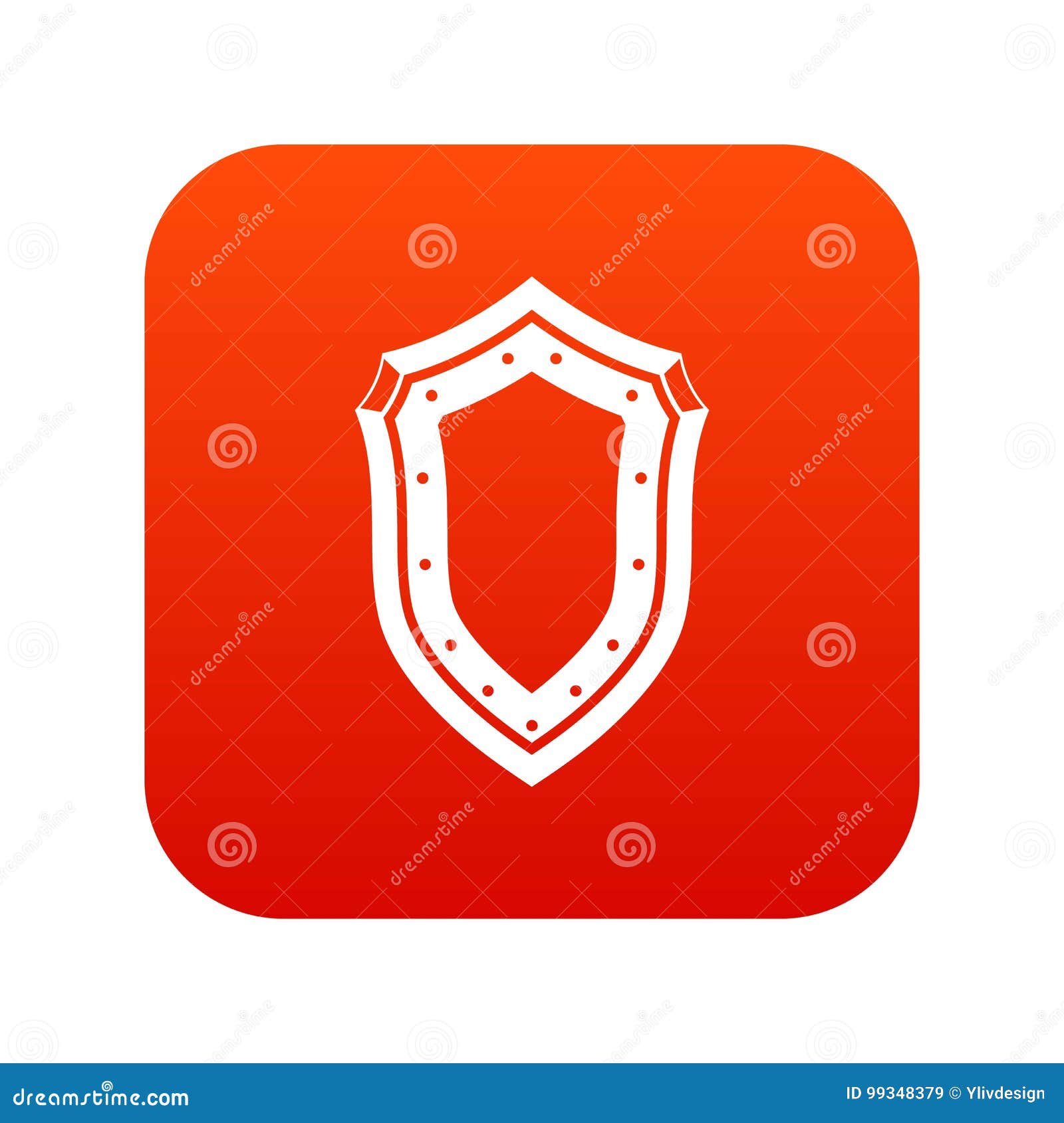 Shield icon digital red stock vector. Illustration of insignia - 99348379