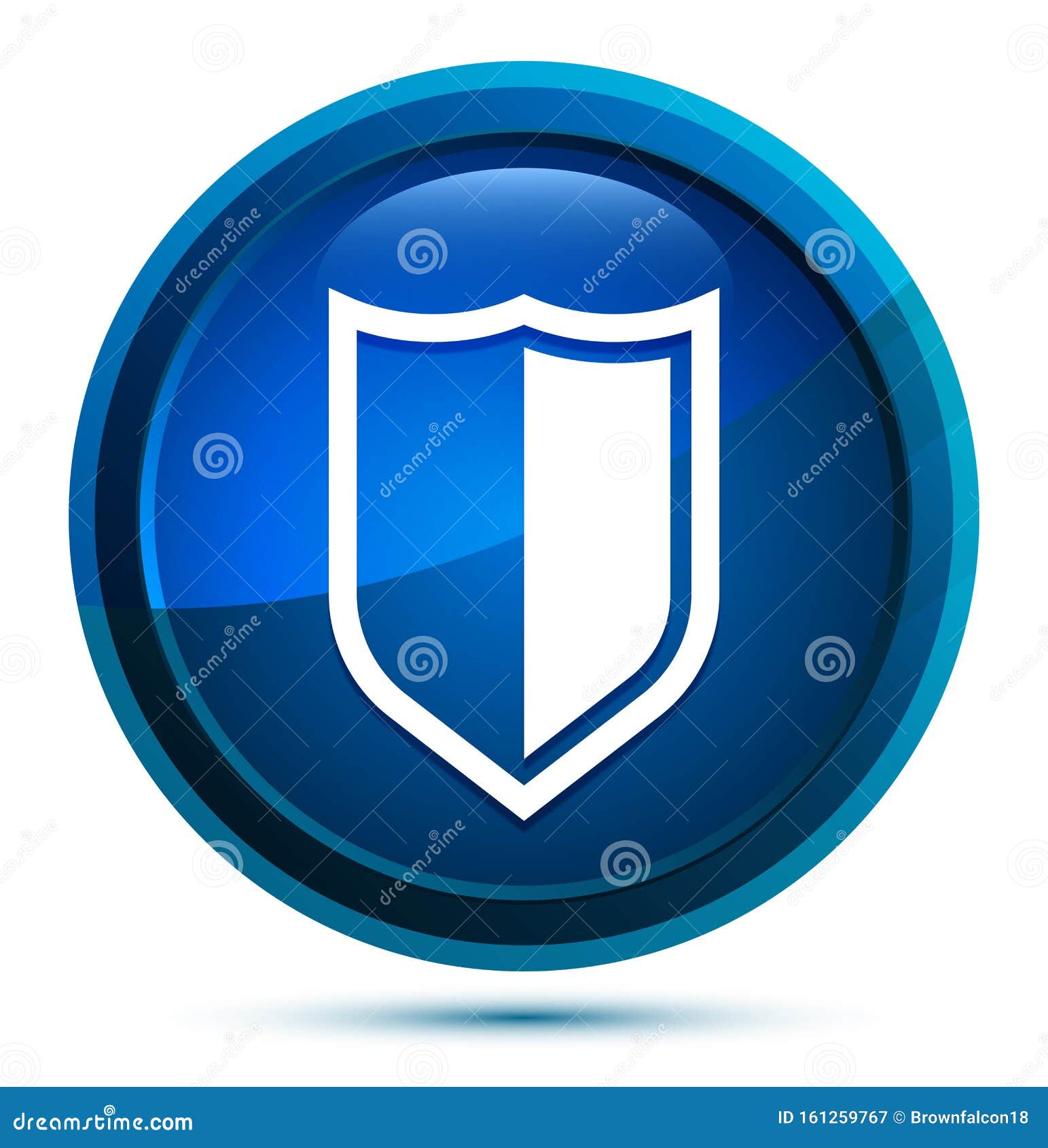 Shield Icon Elegant Blue Round Button Illustration Stock Vector ...