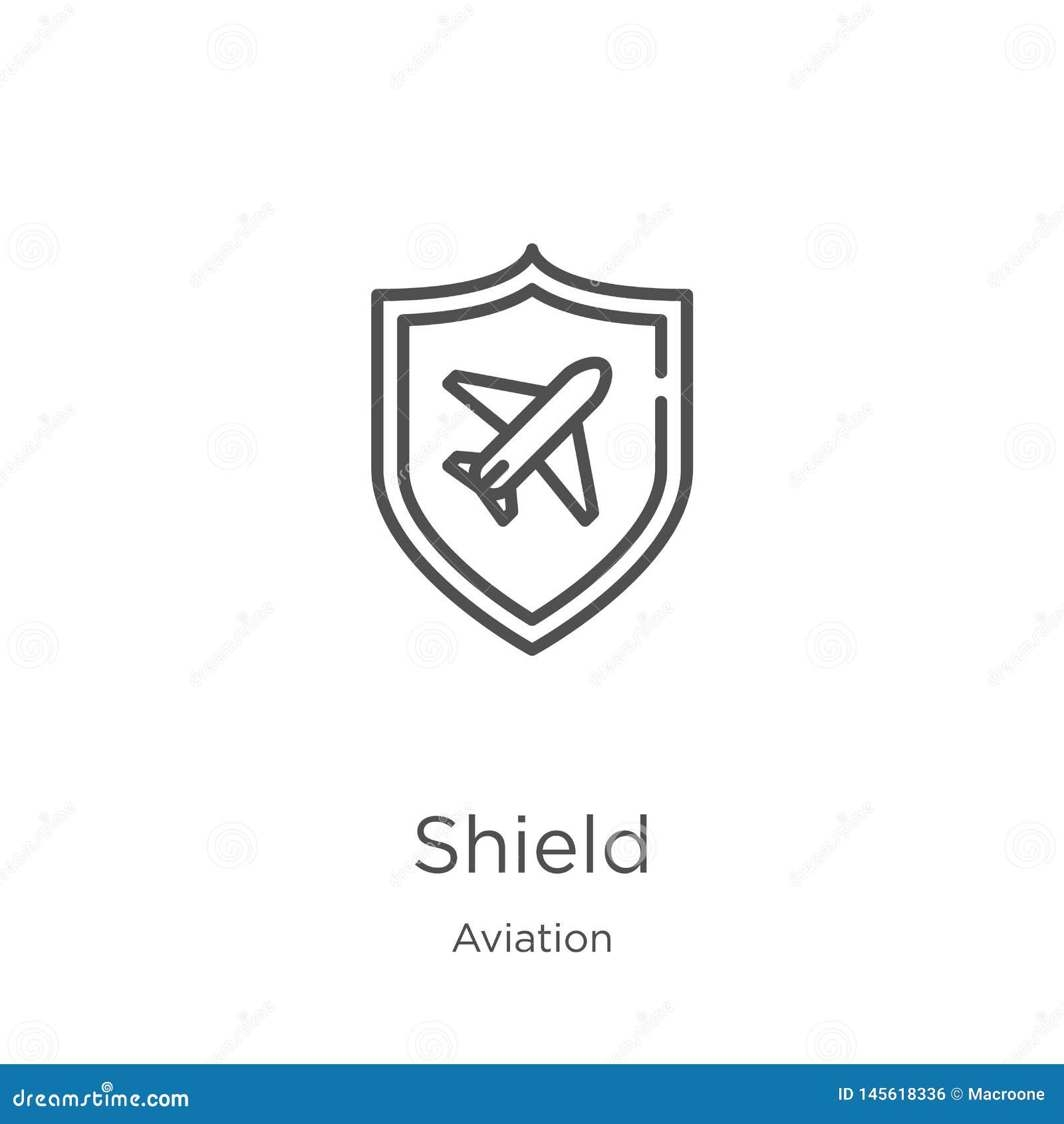 Shield Icon Vector from Aviation Collection. Thin Line Shield Outline ...