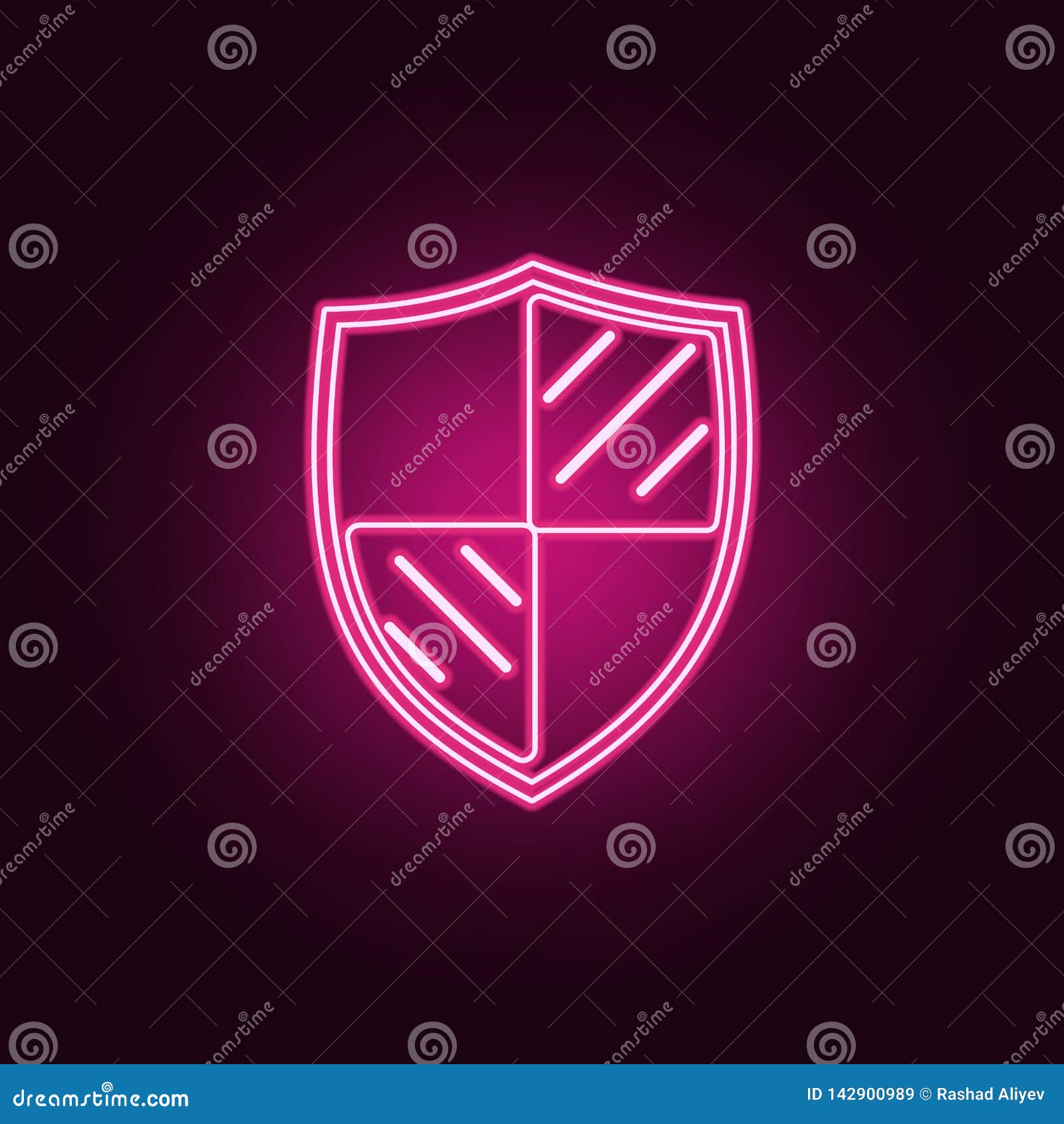Shield Icon. Elements of Cyber Security in Neon Style Icons Stock ...