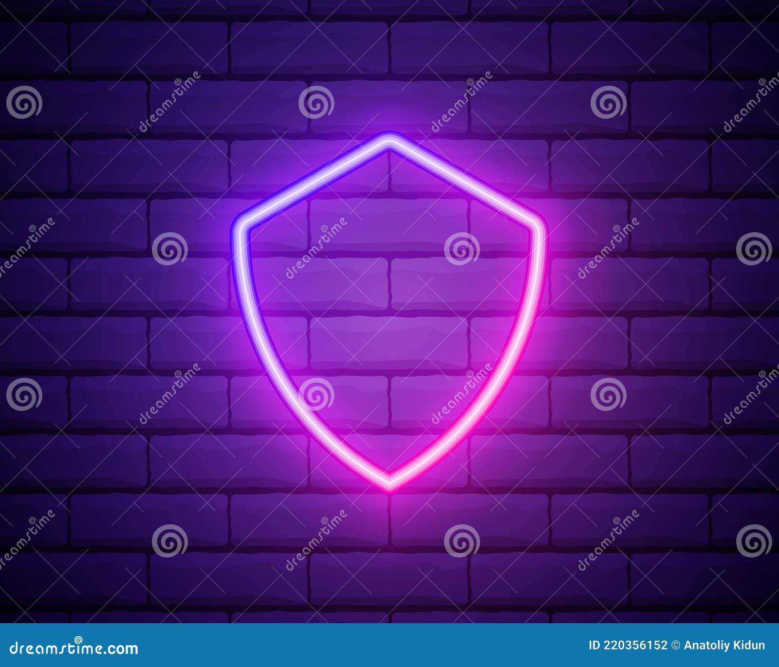 Shield Icon. Elements of Web in Neon Style Icons Stock Vector ...