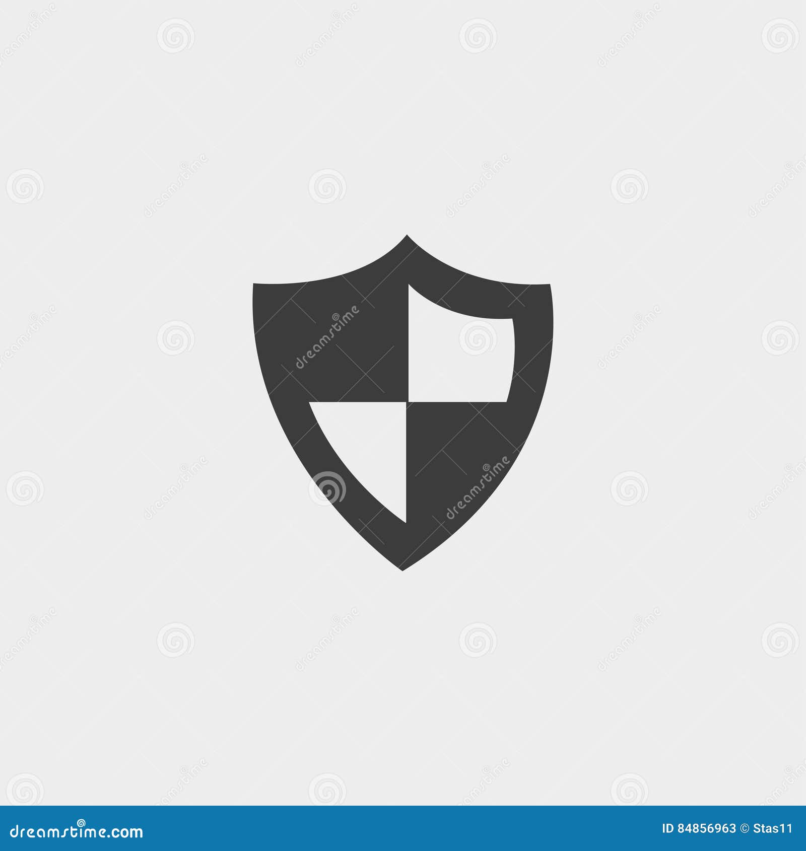 Shield Icon in a Flat Design in Black Color. Vector Illustration Eps10 ...