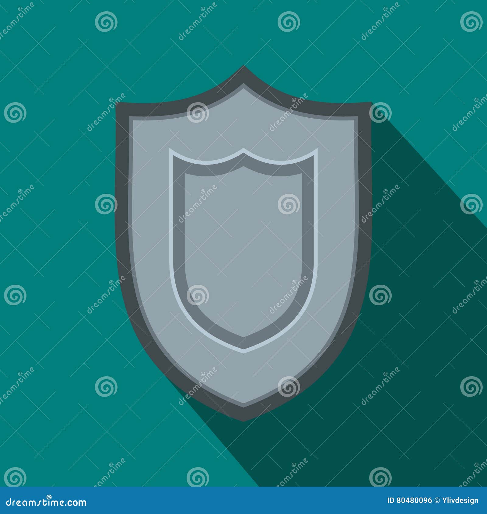 Shield icon, flat style stock vector. Illustration of badge - 80480096