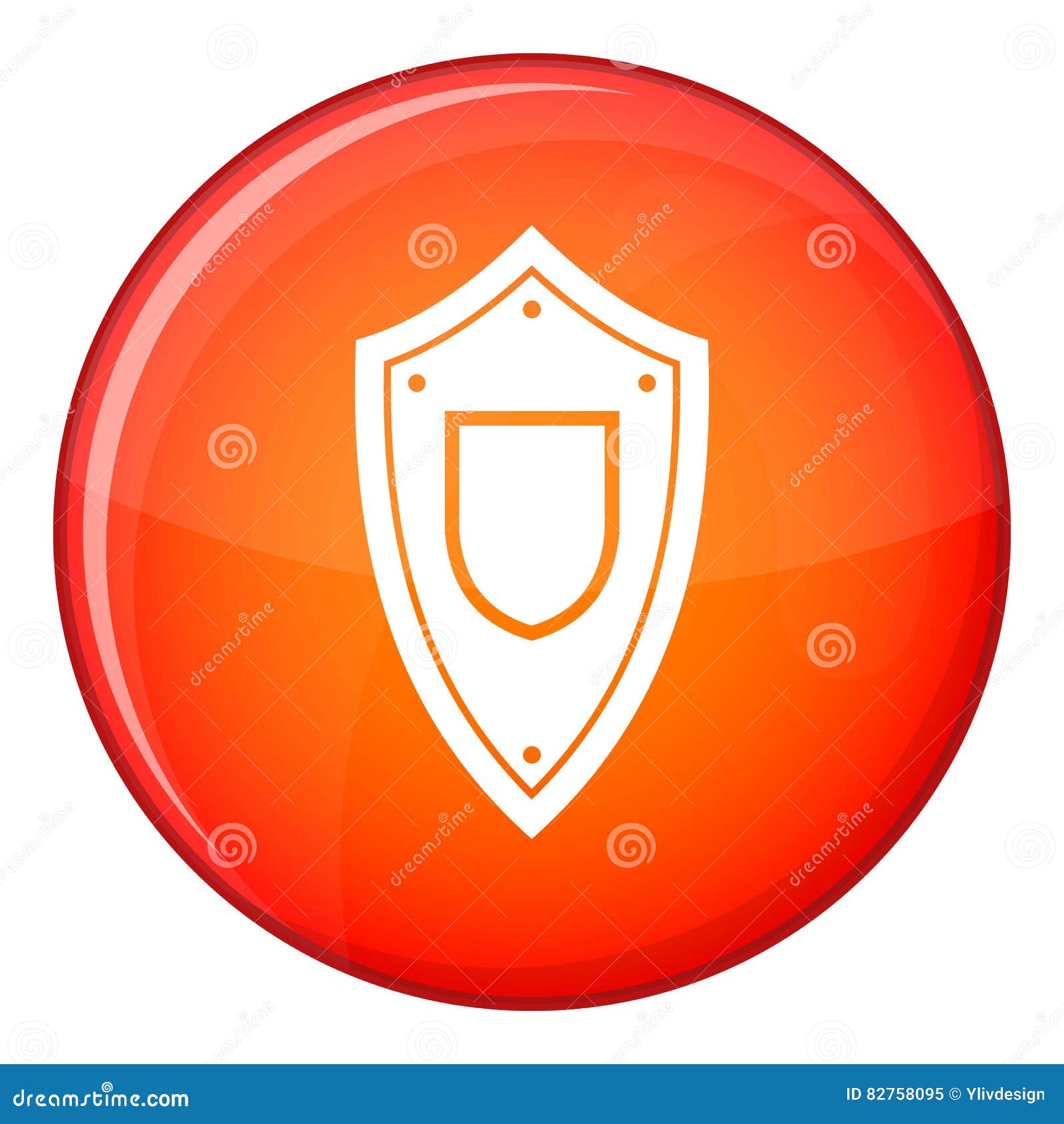 Shield icon, flat style stock vector. Illustration of icon - 82758095