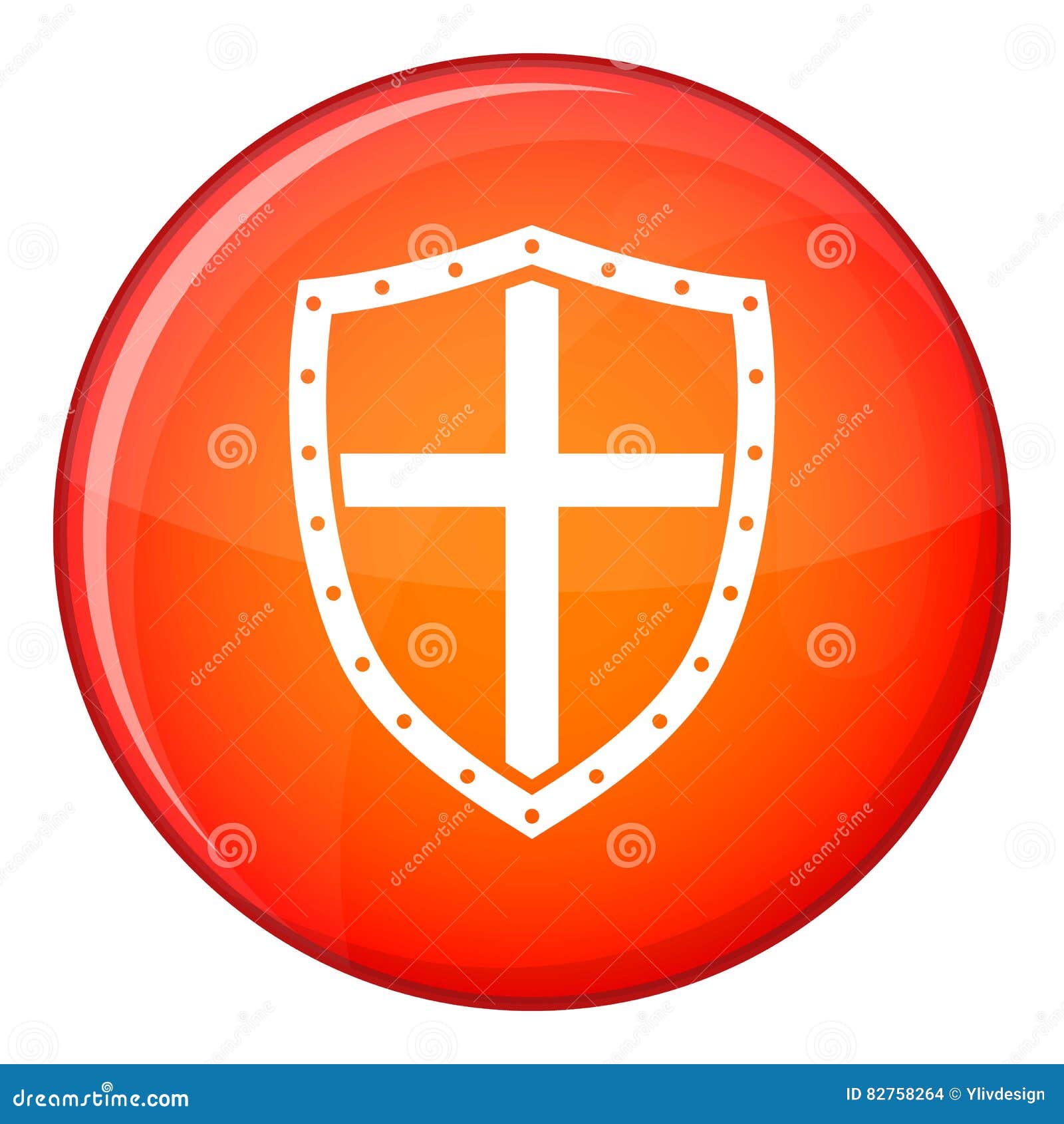 Shield icon, flat style stock vector. Illustration of equipment - 82758264