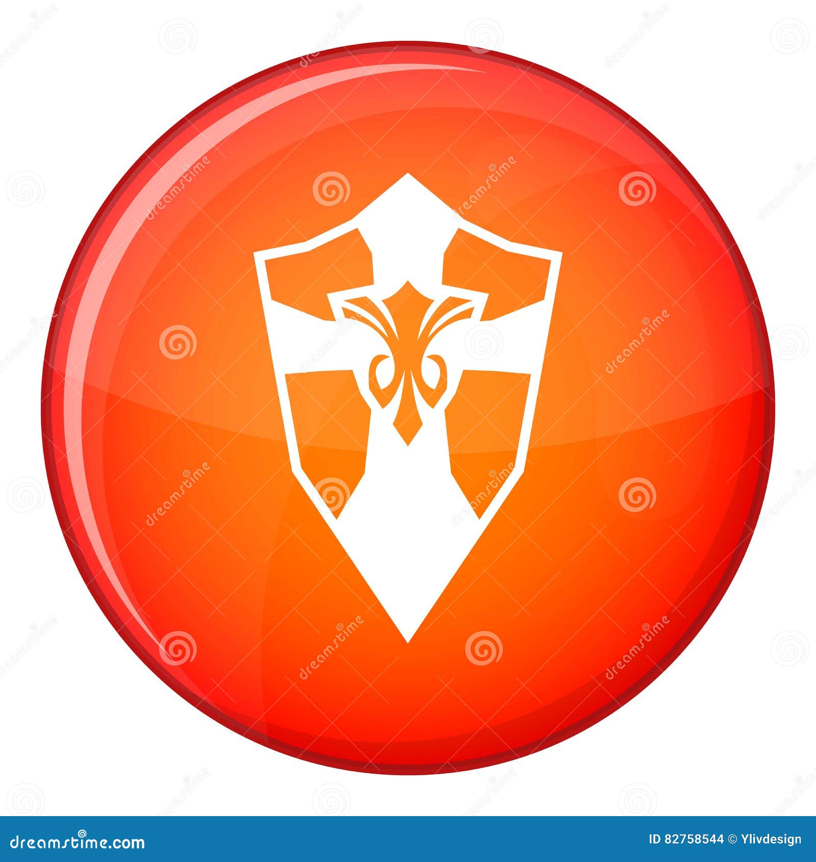 Shield icon, flat style stock vector. Illustration of firewall - 82758544