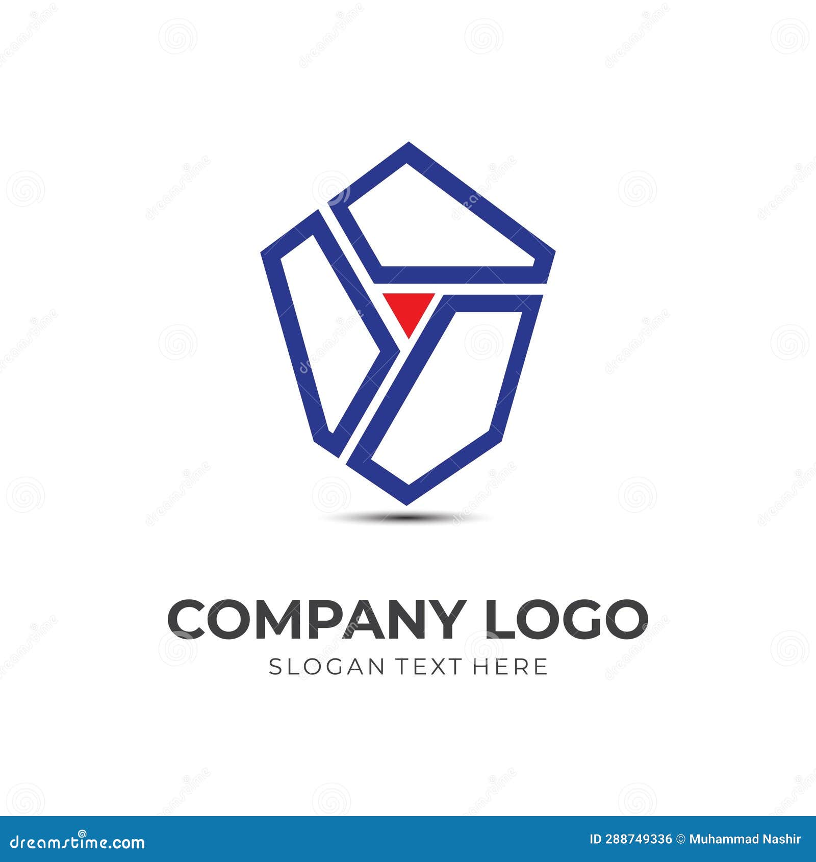 Shield Icon in the Form of a Blue Play Button Stock Illustration ...