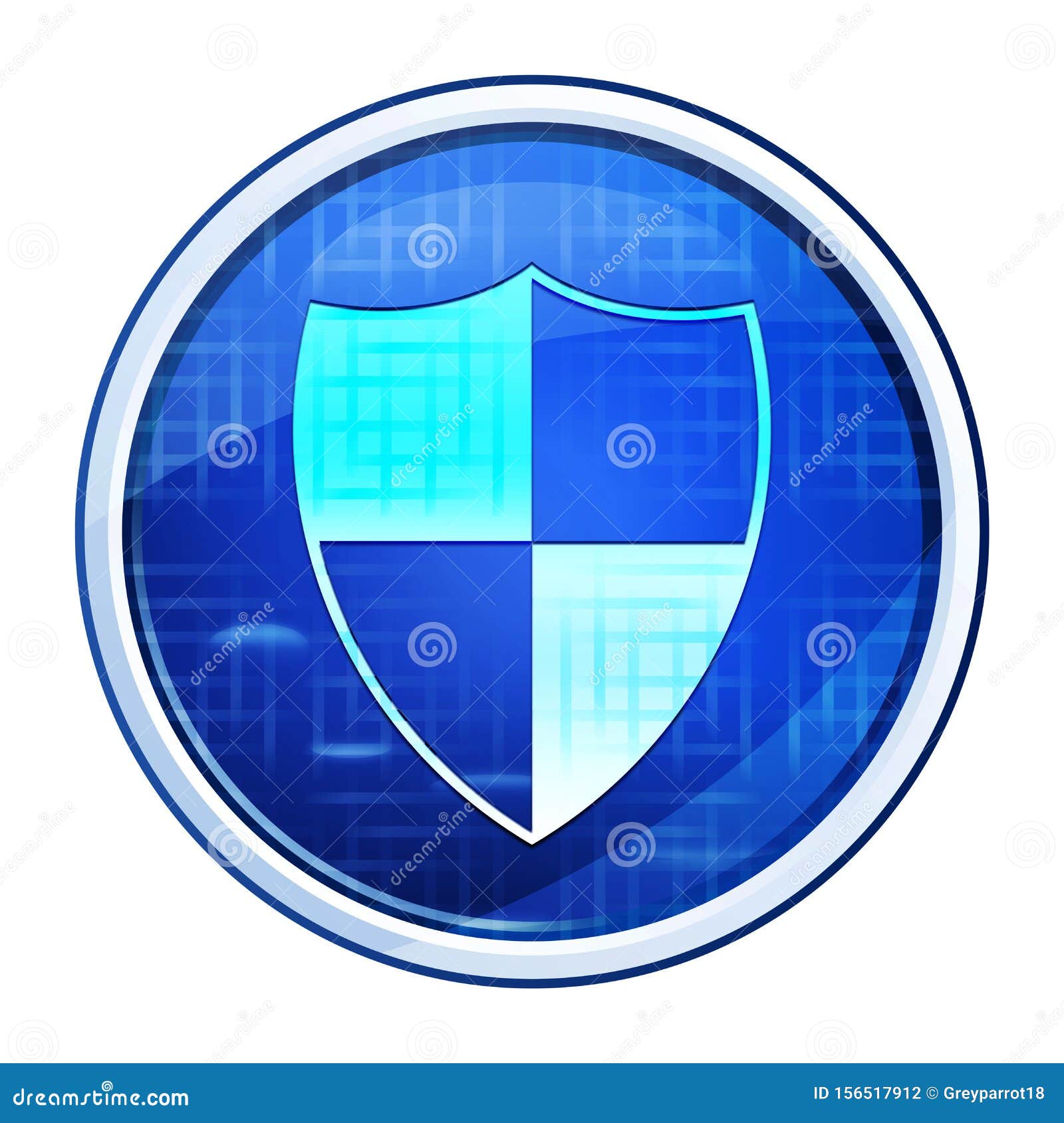 Shield Icon Futuristic Blue Round Button Vector Illustration Stock ...