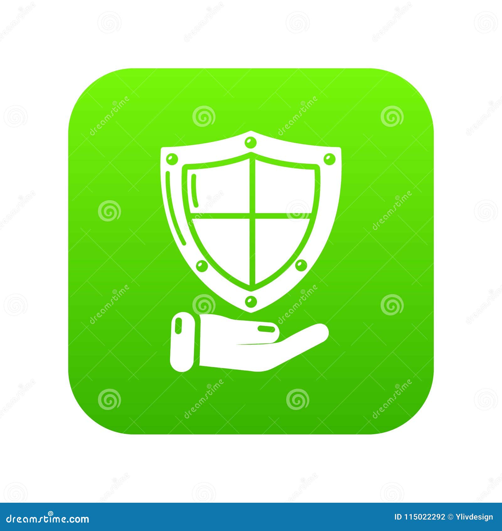 Shield icon green vector stock vector. Illustration of frame - 115022292