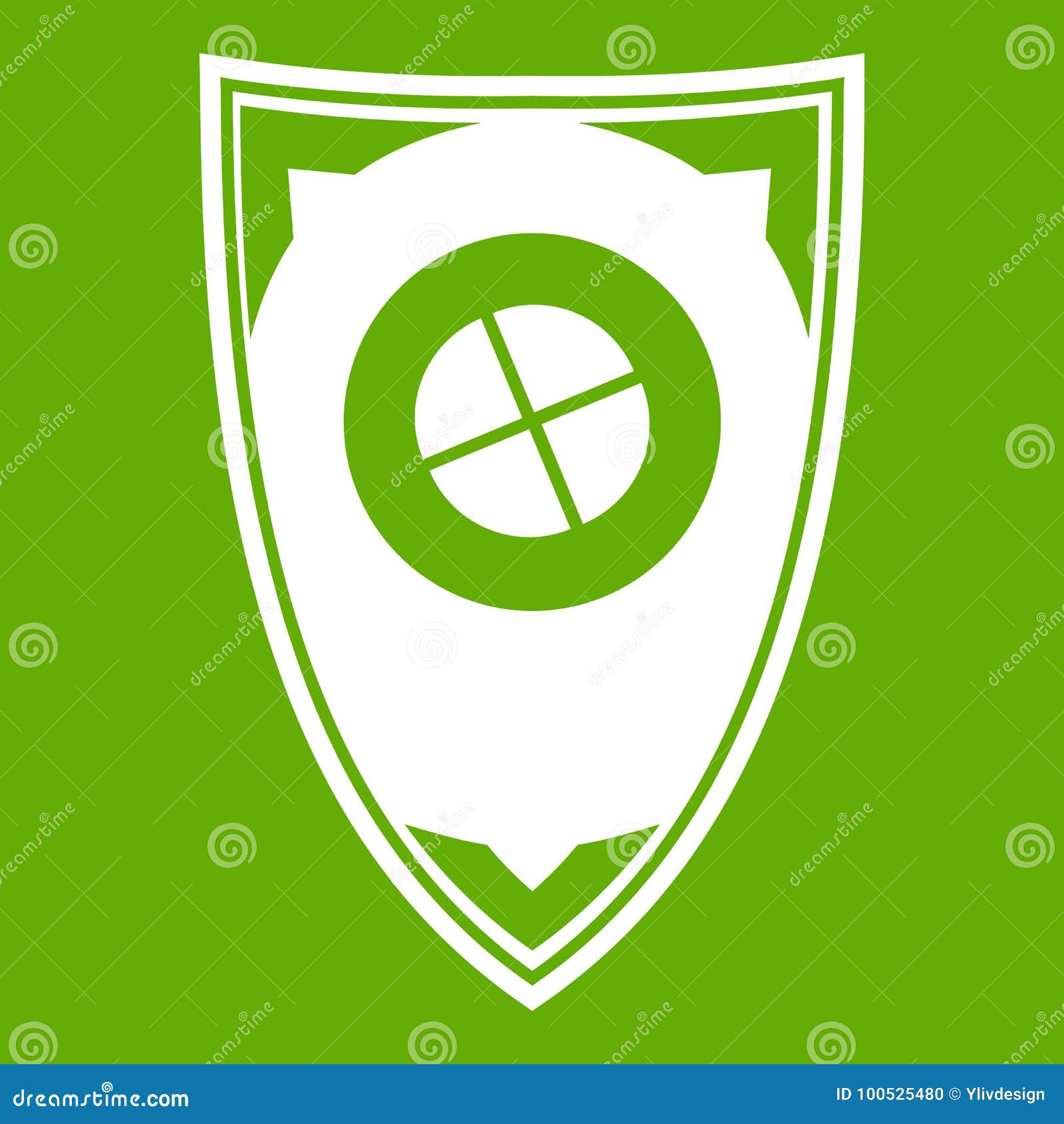 Shield icon green stock vector. Illustration of collection - 100525480