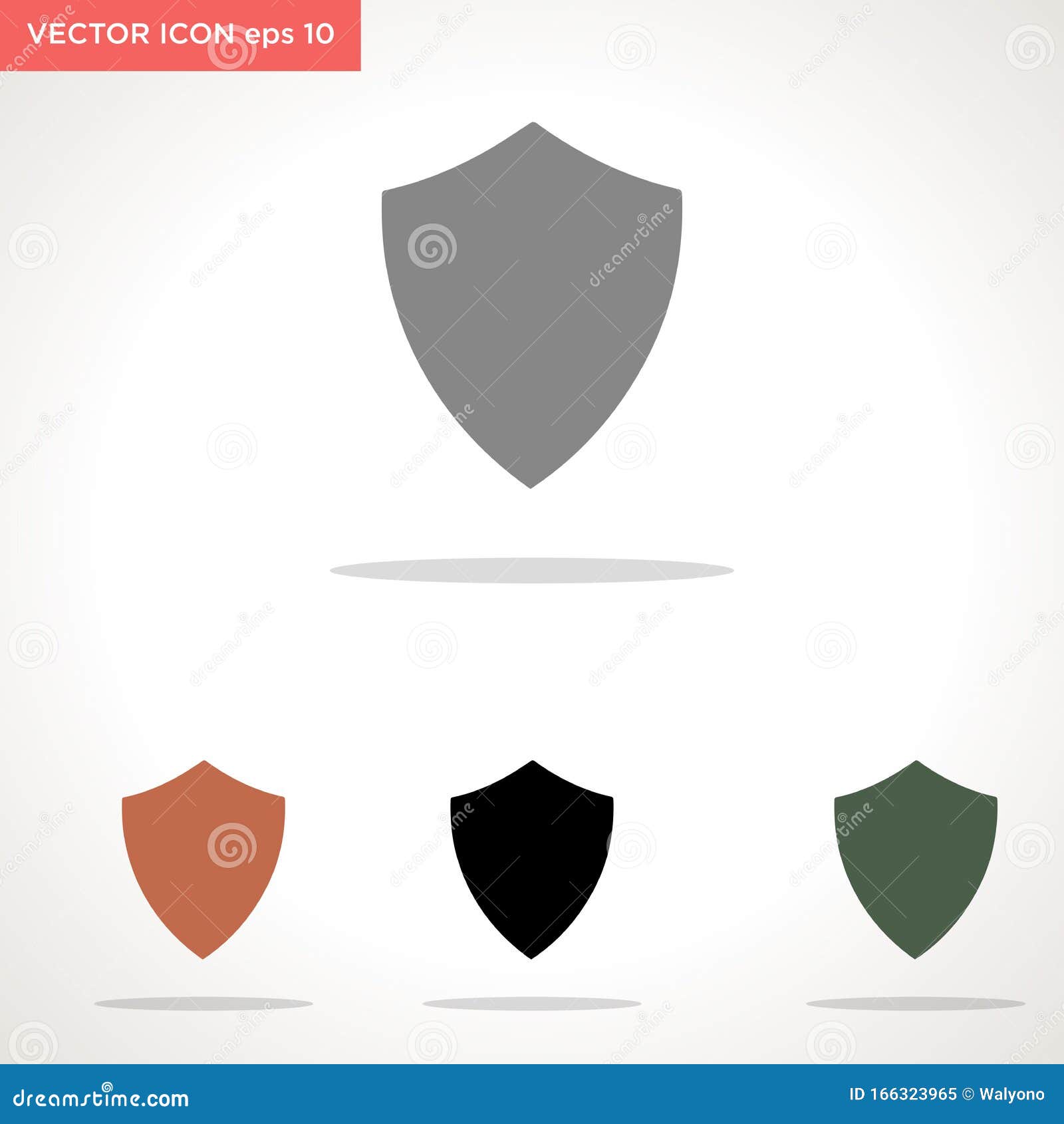 Shield Icon Isolated on White Background Stock Illustration ...
