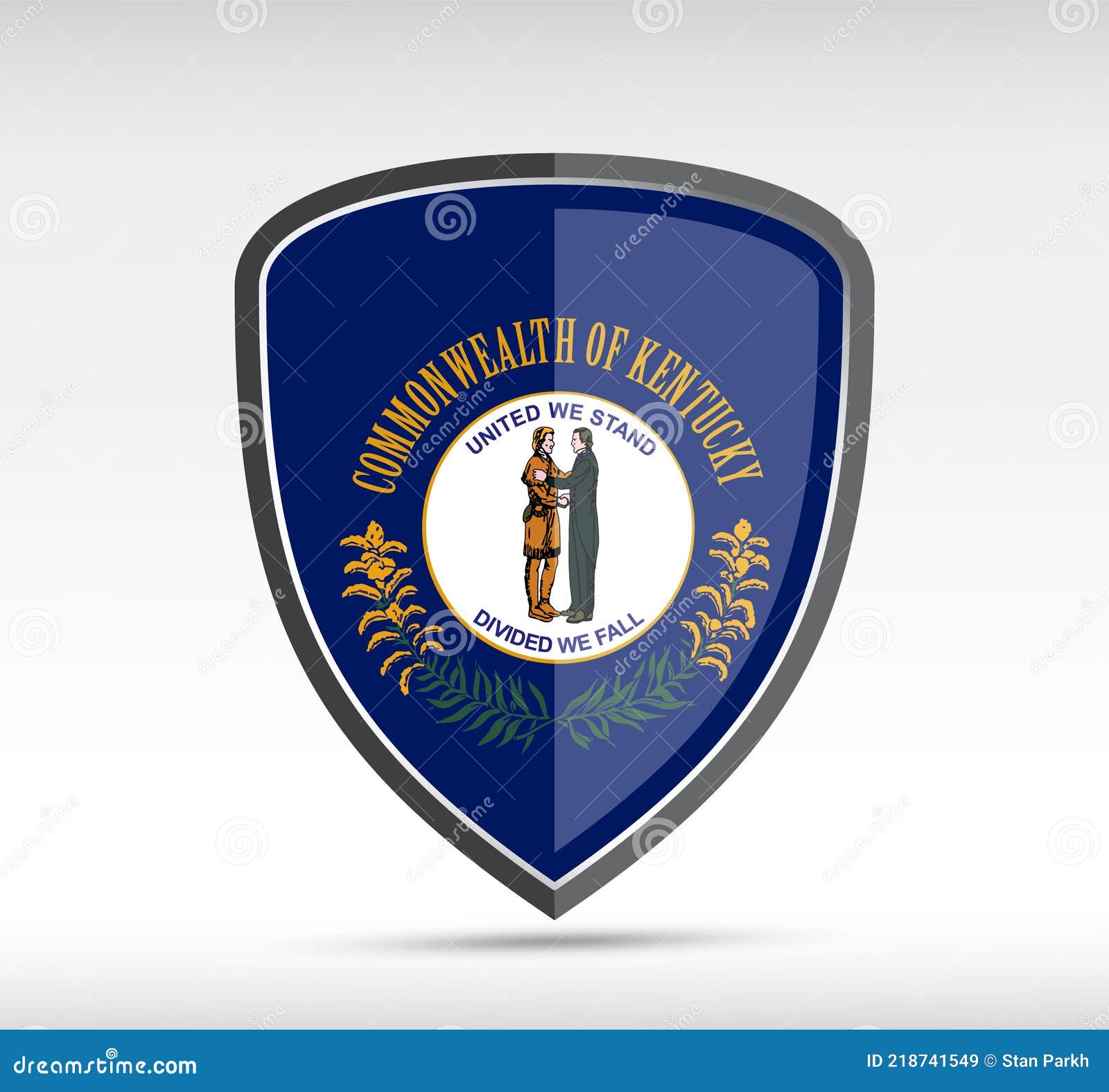 Shield Icon with Kentucky State Flag Stock Vector - Illustration of ...