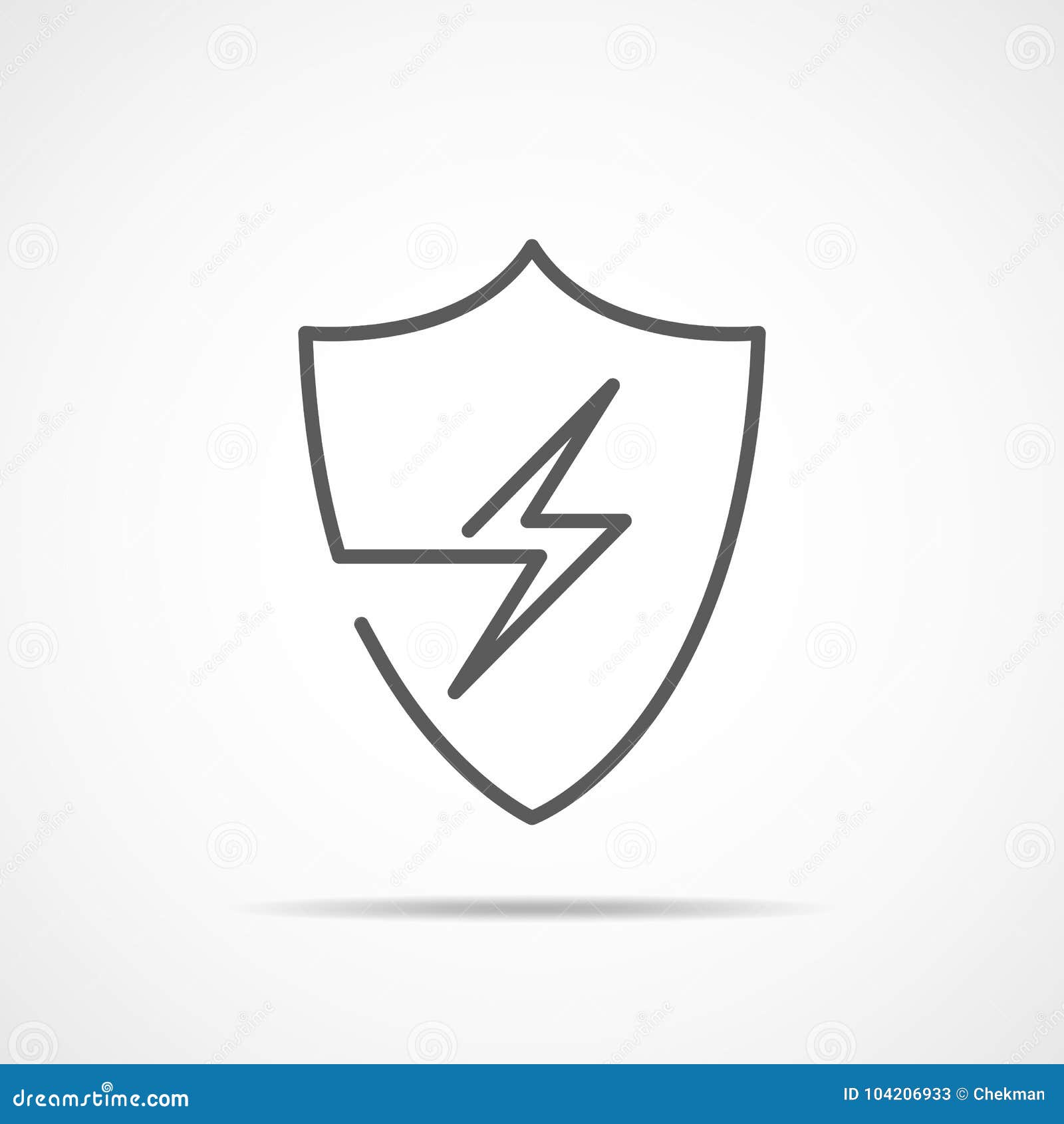 Shield Icon with Lightning. Vector Illustration Stock Illustration ...