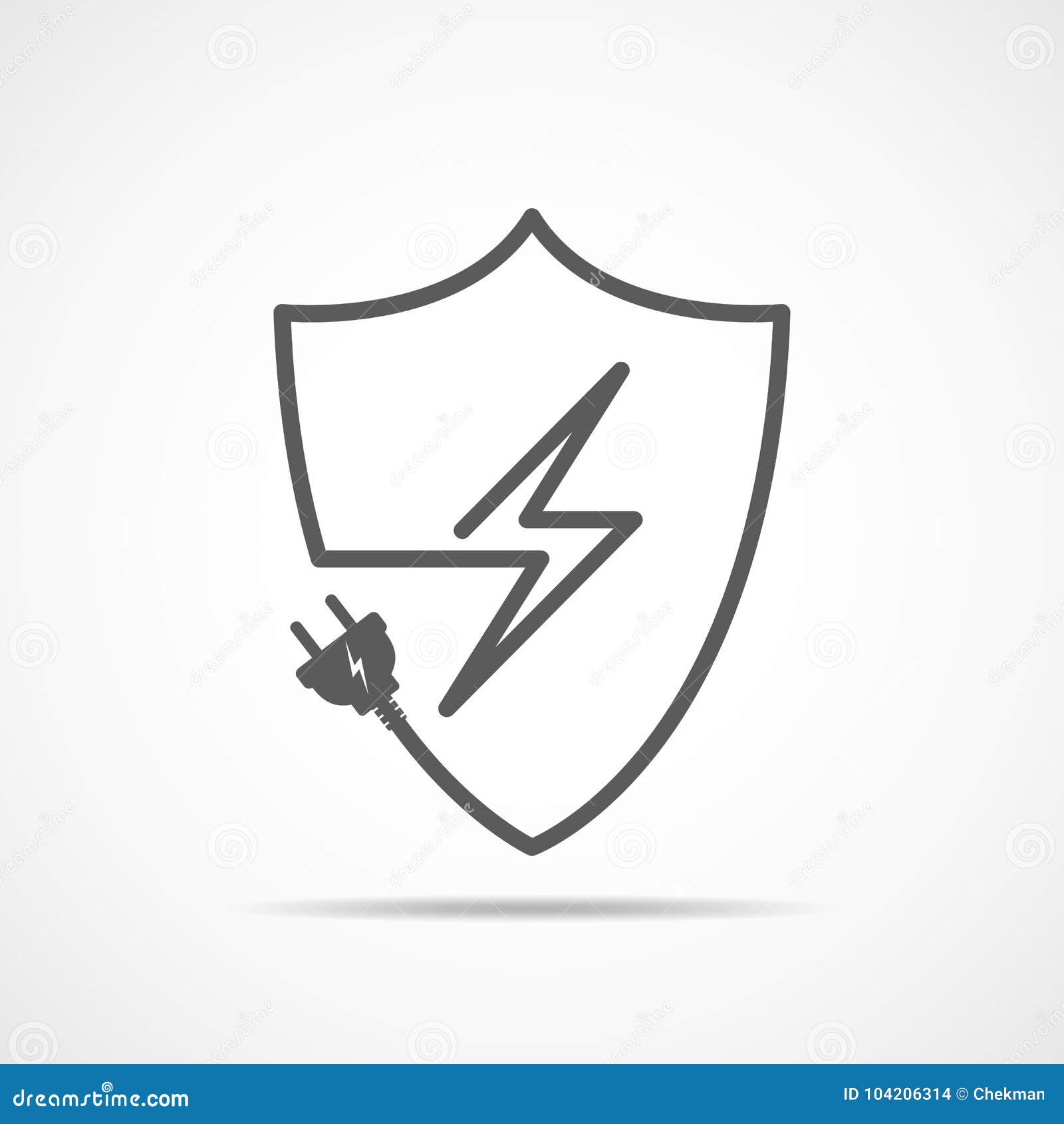Shield Icon with Lightning. Vector Illustration Stock Illustration ...