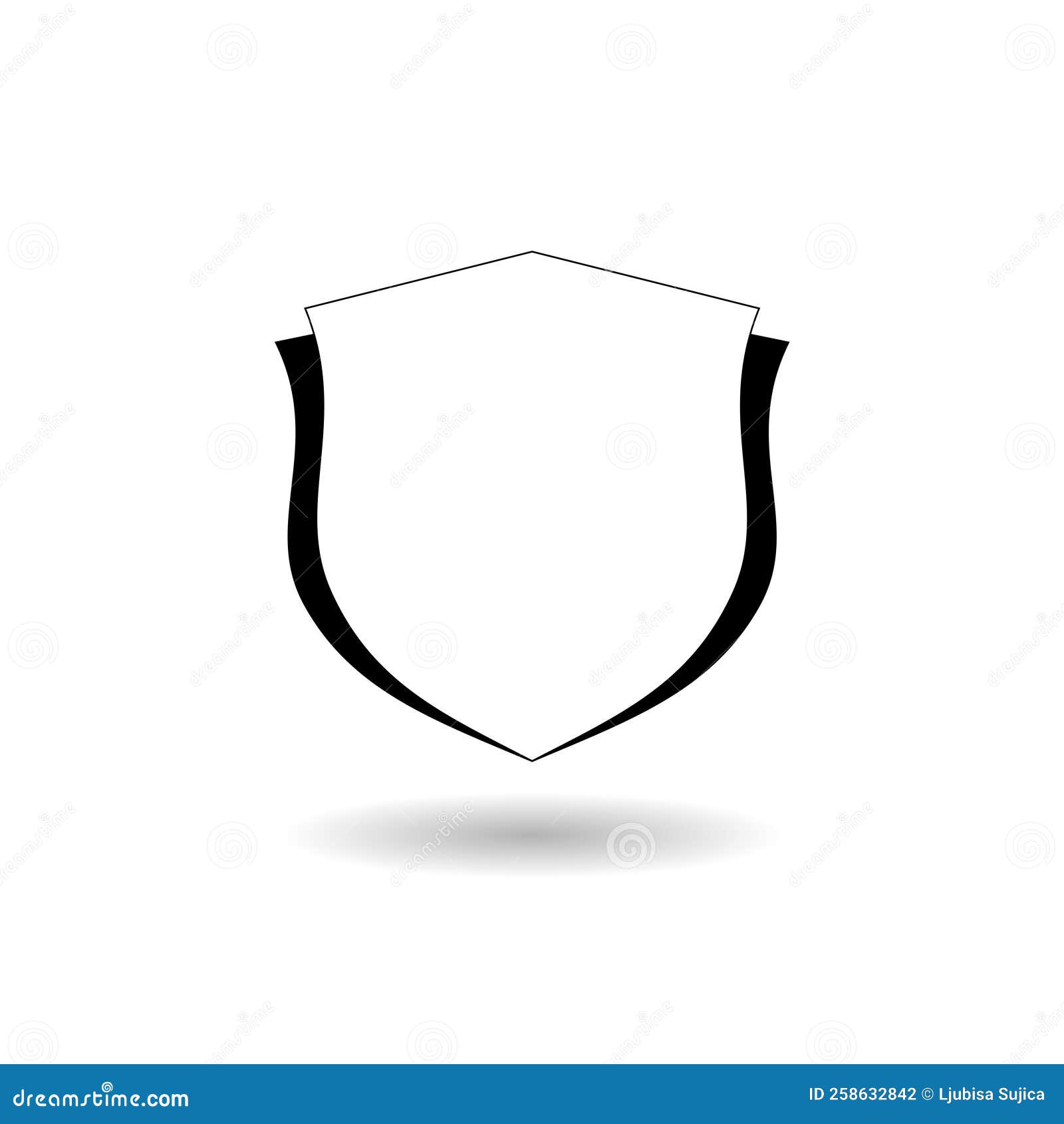 Shield Icon Logo with Shadow Stock Vector - Illustration of emblem ...