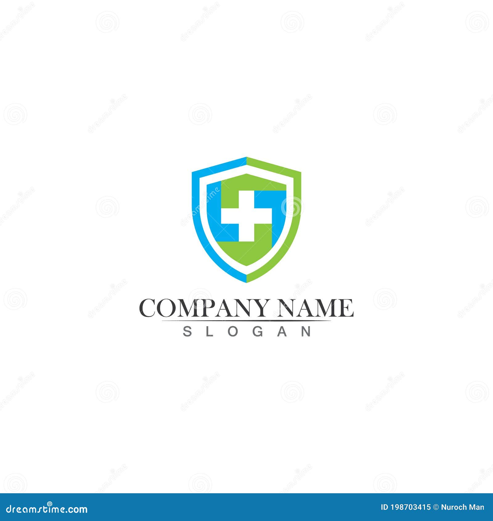 Shield Icon with Medical Pharmacy Isolated on White Background. Stock ...