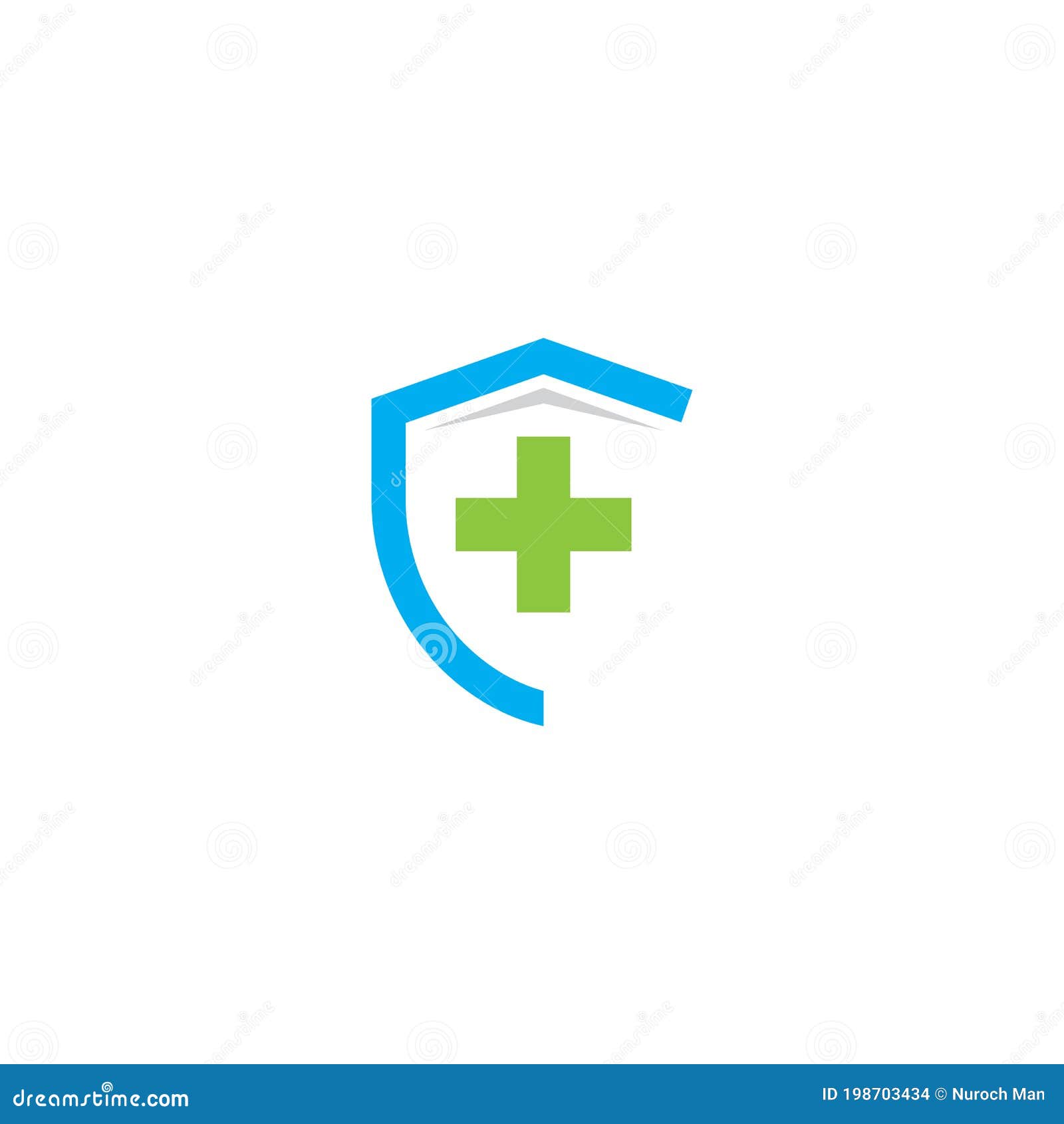 Shield Icon with Medical Pharmacy Isolated on White Background. Stock ...