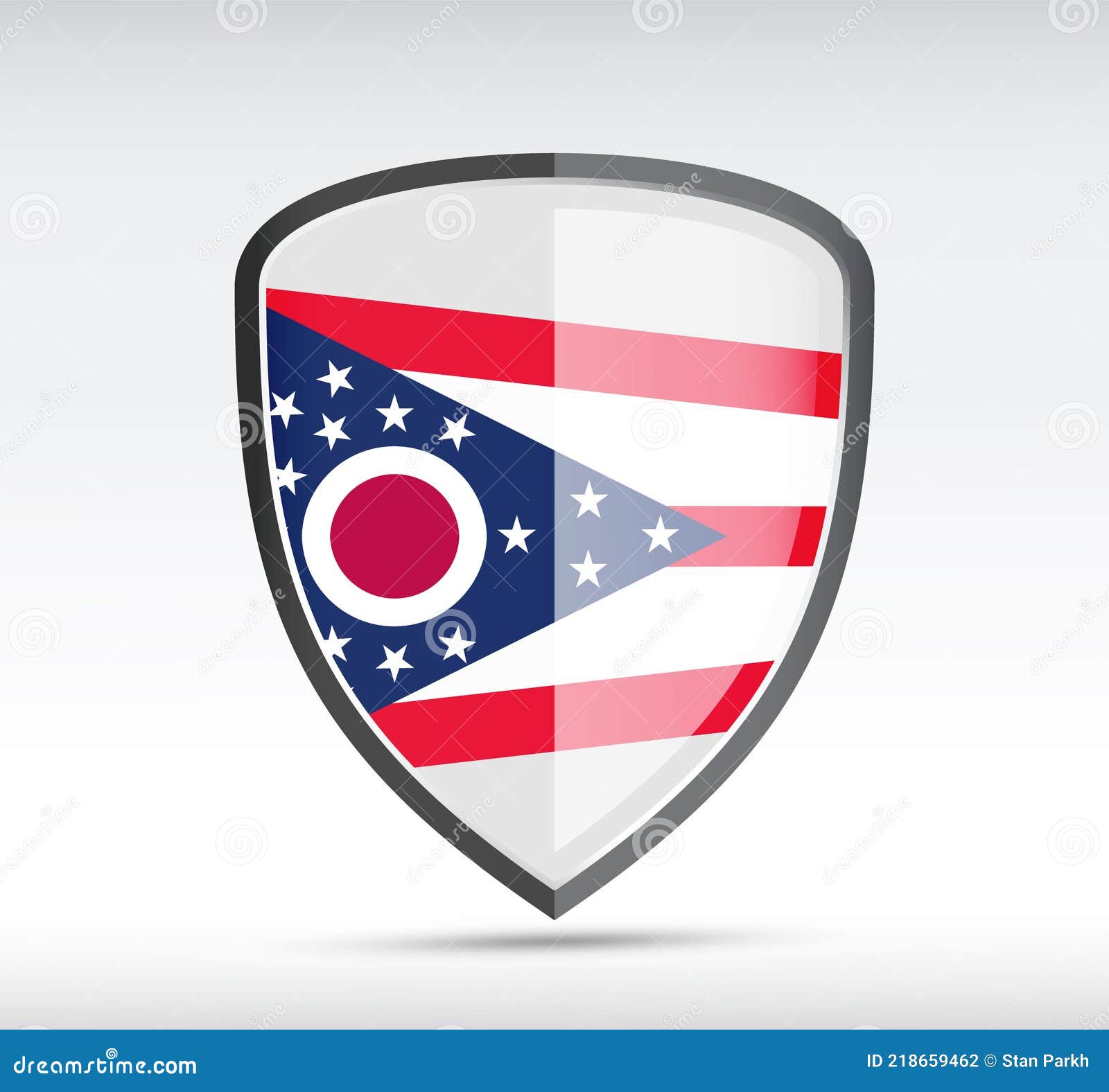 Shield Icon with Ohio State Flag Stock Vector - Illustration of design ...