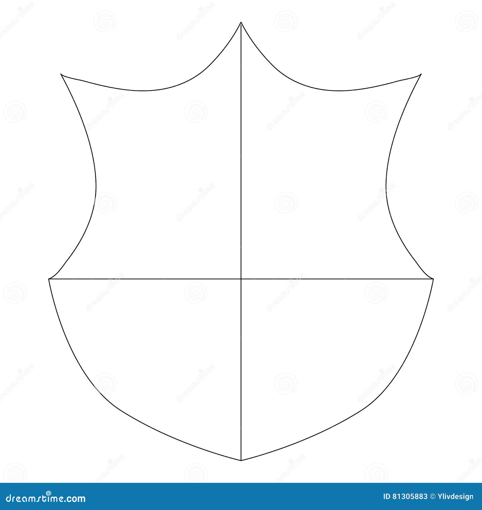 Shield icon, outline style stock vector. Illustration of modern - 81305883