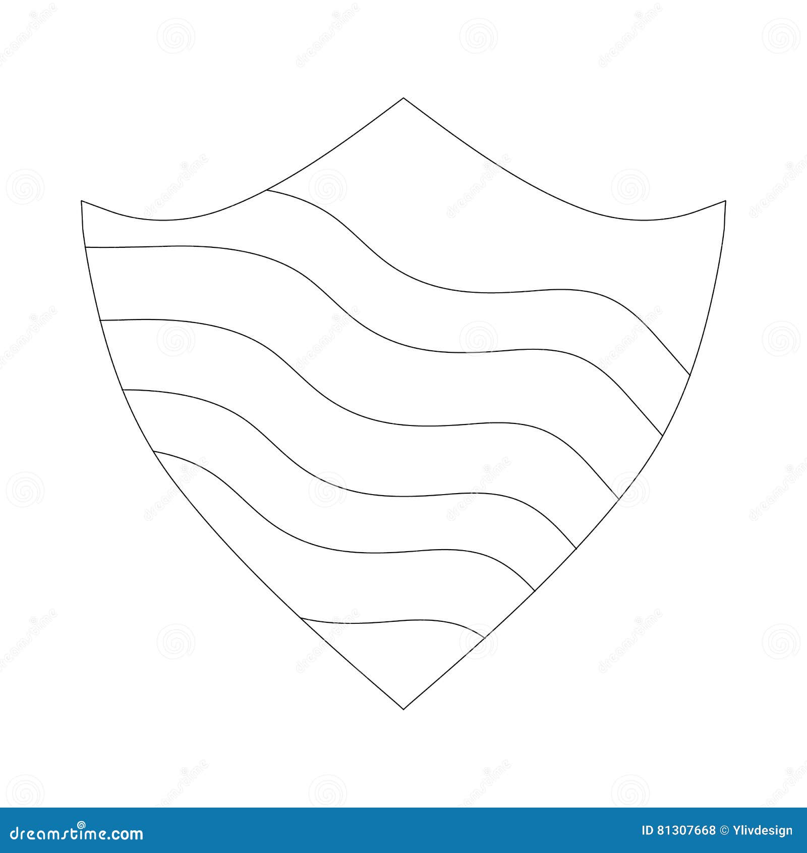 Shield icon, outline style stock vector. Illustration of heraldry ...