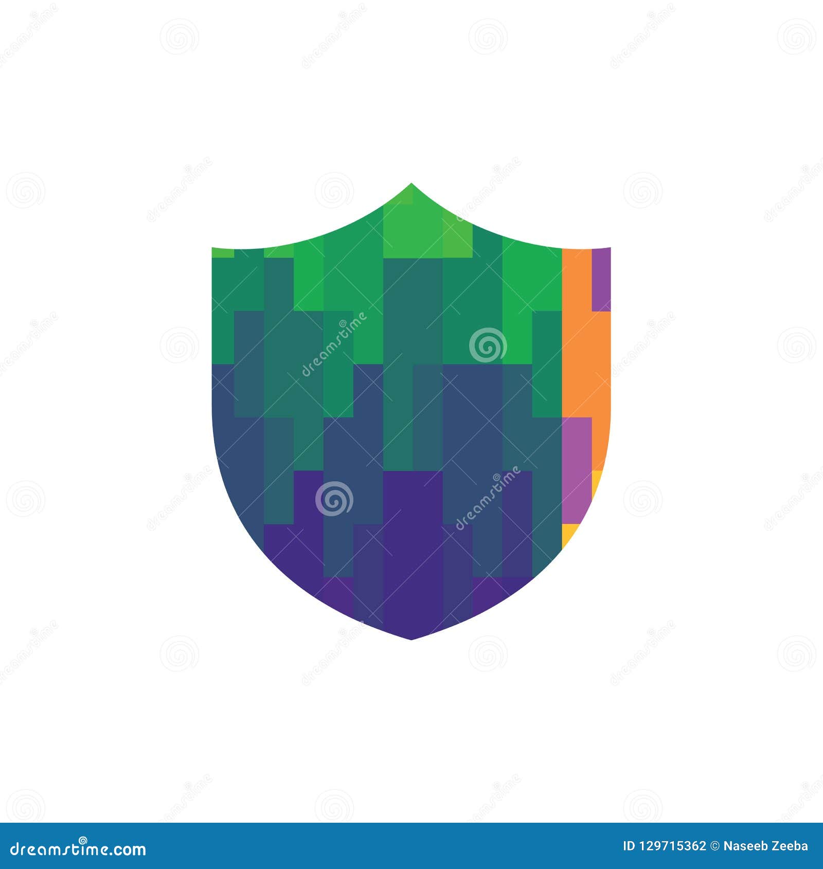 Colorful shield vector. stock vector. Illustration of arms - 129715362