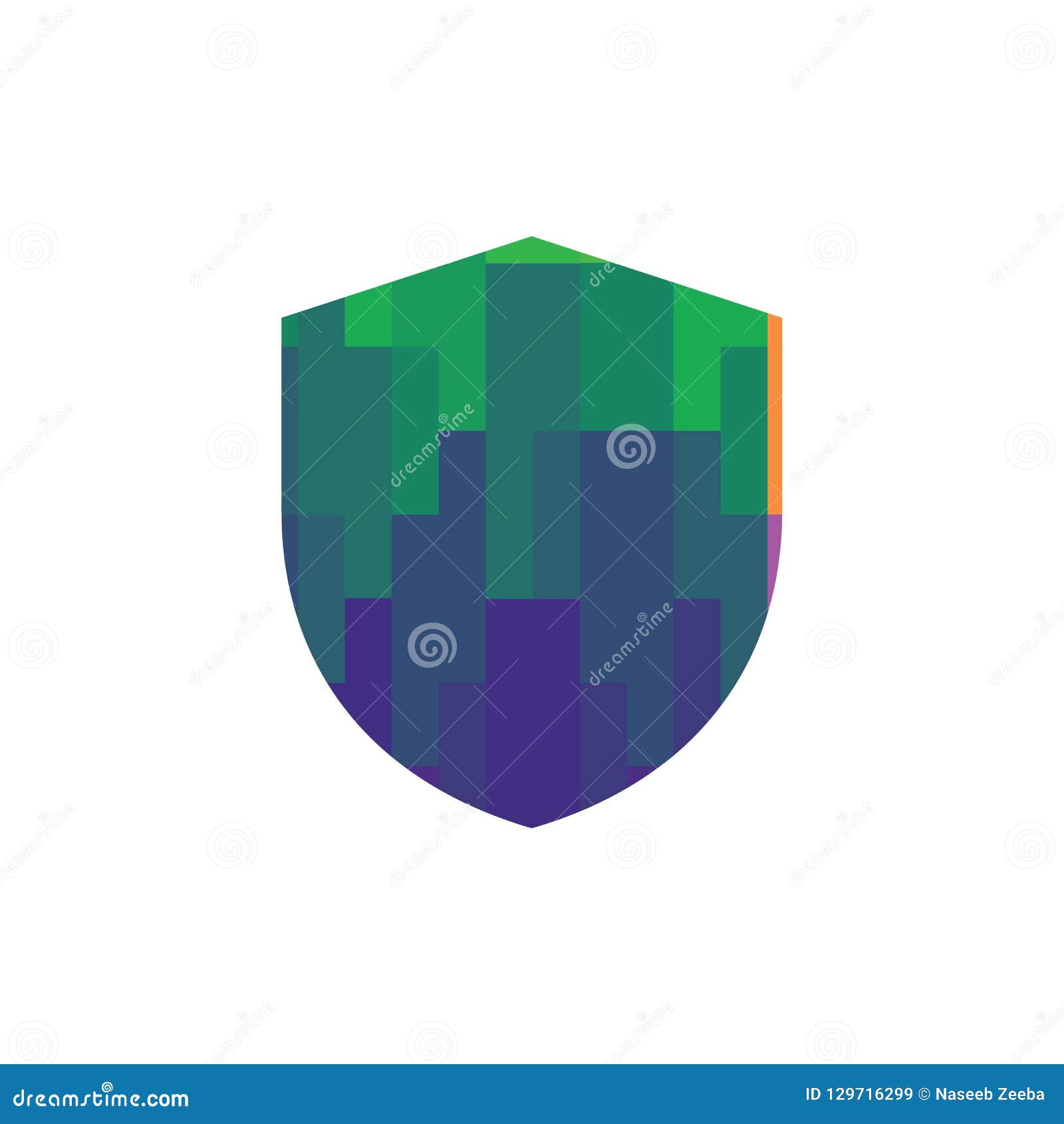 Colorful shield vector. stock vector. Illustration of badge - 129716299