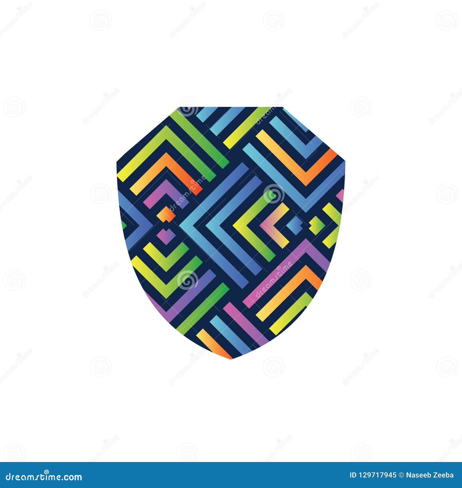 Colorful shield vector. stock vector. Illustration of icon - 129717945