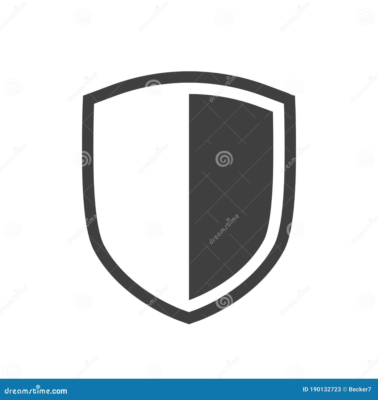 Shield Icon Placed on White Background. Vector Illustration Stock ...