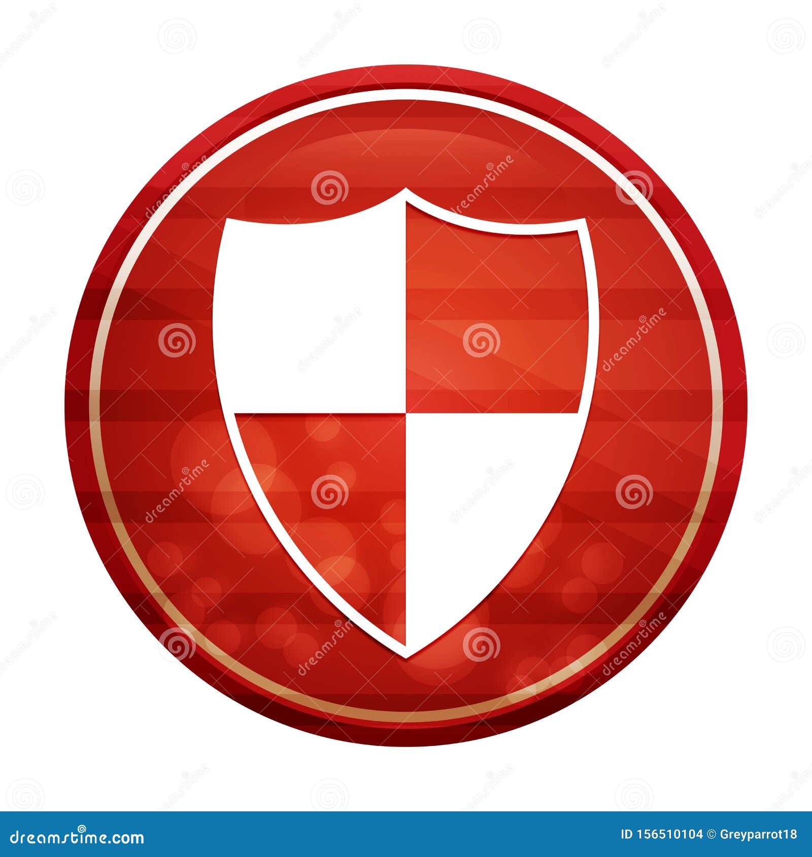 Shield Icon Realistic Diagonal Motion Red Round Button Illustration ...