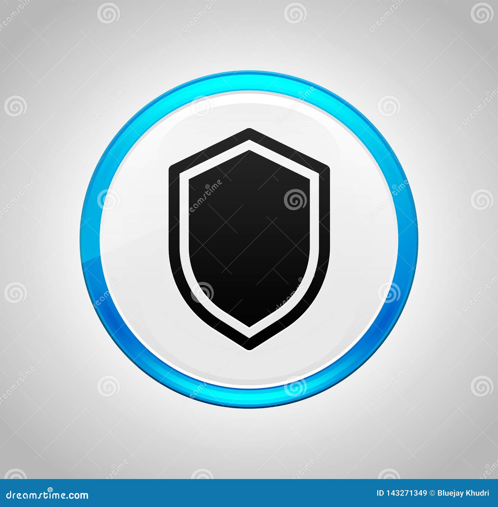 Shield Icon Round Blue Push Button Stock Illustration - Illustration of ...